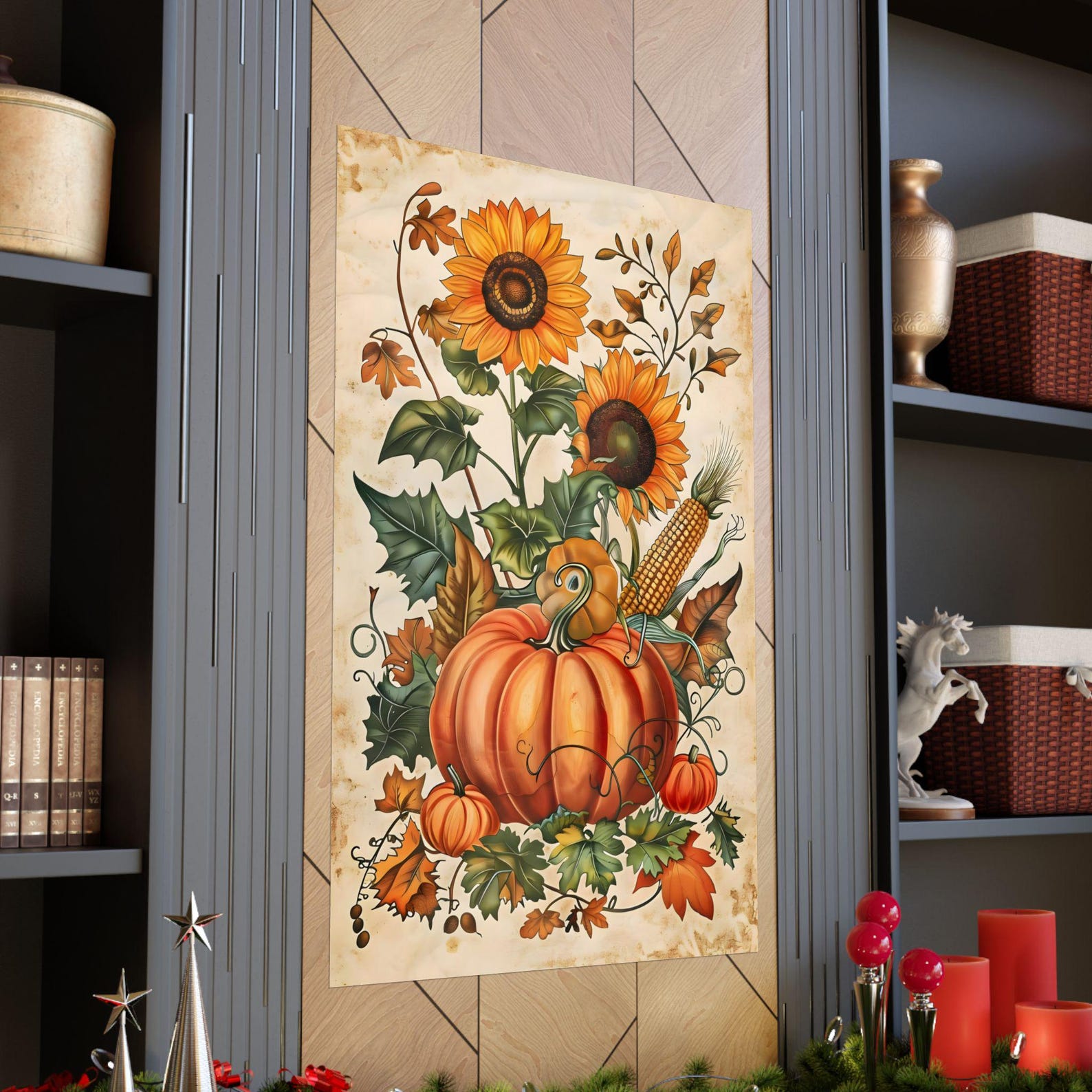 Harvest Cottagecore Poster 3, Pumpkin Retro Decor Thanksgiving Wall Art ...