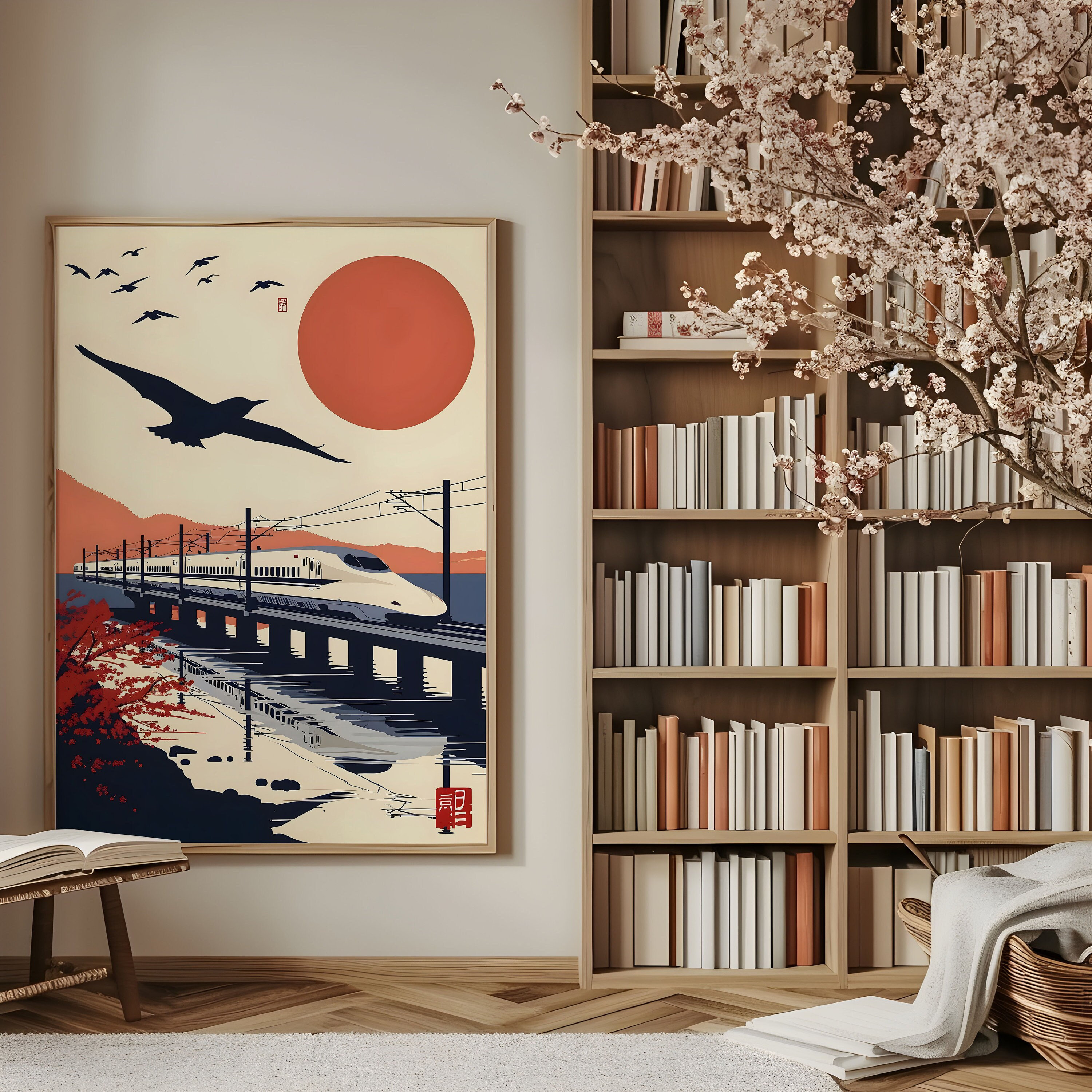 Shinkansen Poster 1, Japandi Wall Art Japanese High Speed Rail Print ...