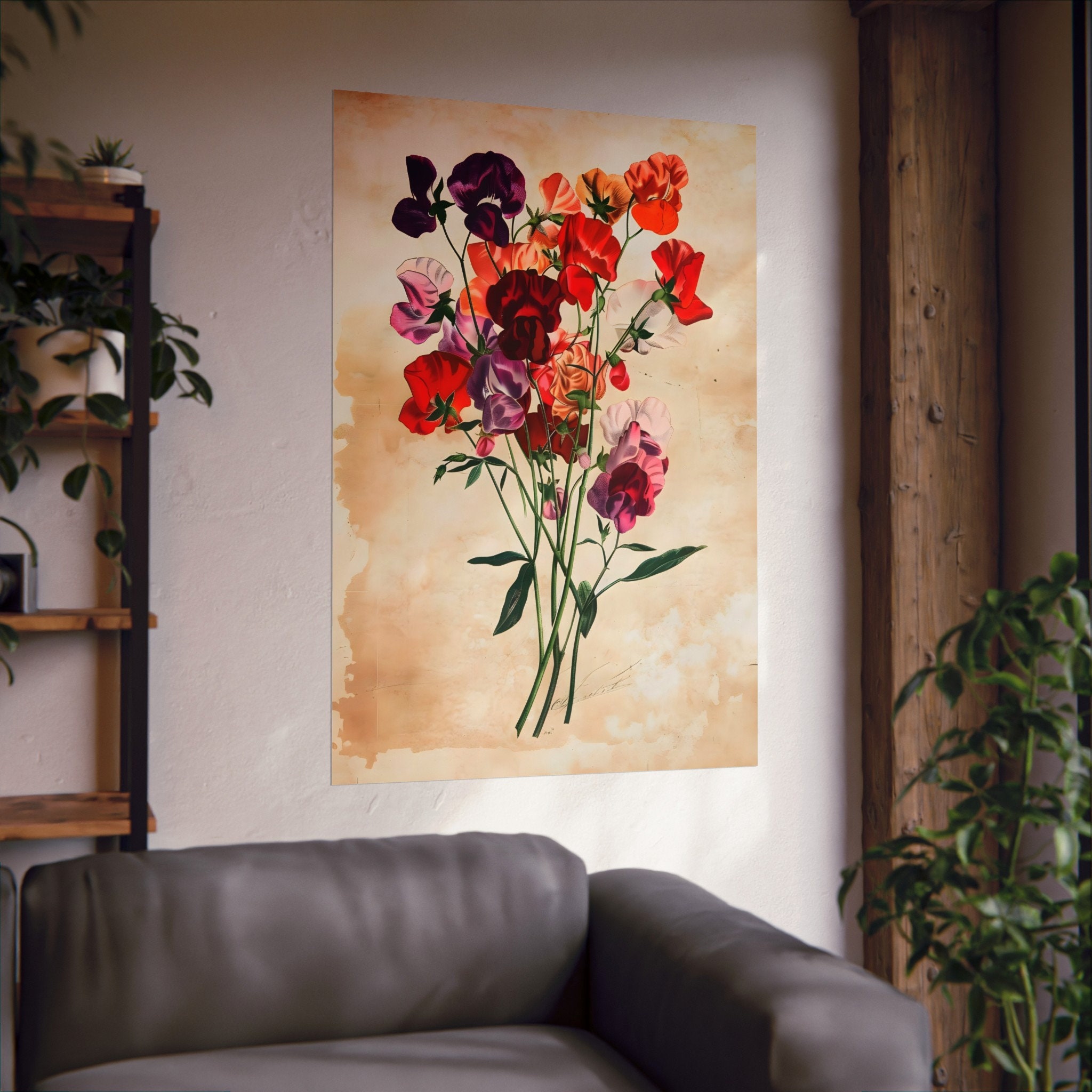Sweet Pea Botanical Poster 6, Cute Design Coquette Room Decor Elegant ...