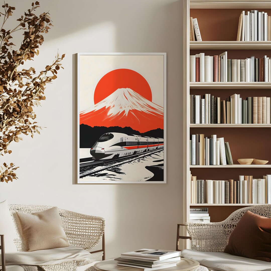 Simple Shinkansen Poster 3, Japan Traveler Gift Japandi Wall Art ...