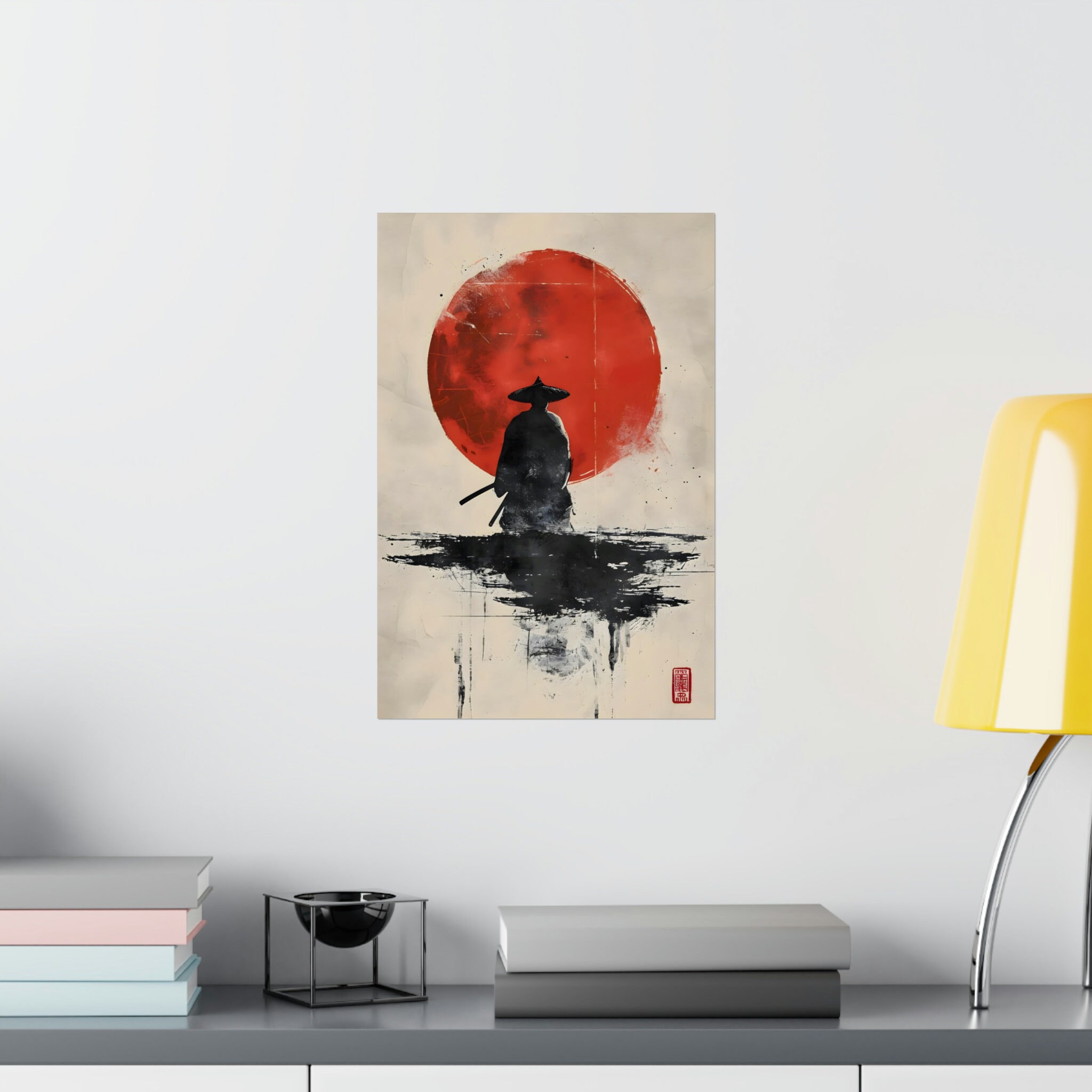 Japanese Shogun Poster 1, Japandi Wall Art Japan Samurai Art Schematic ...
