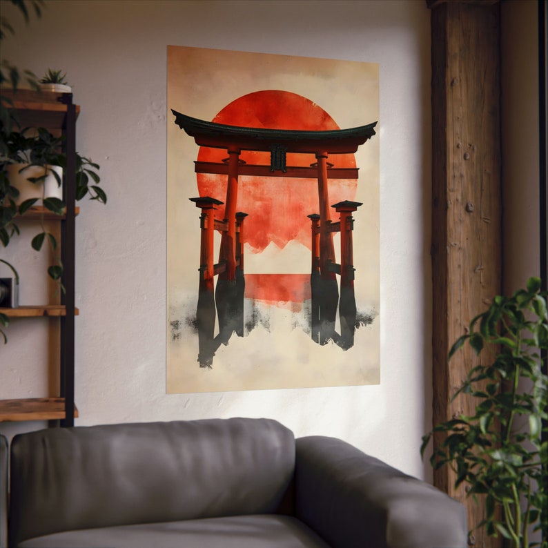 Torii Gate Poster 1, Japandi Wall Art Japanese Structure Decor ...