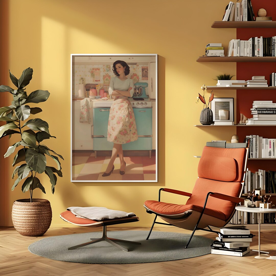 Conservative Wife Poster 3, Elegant Tradwife Wall Art Midcentury Modern ...
