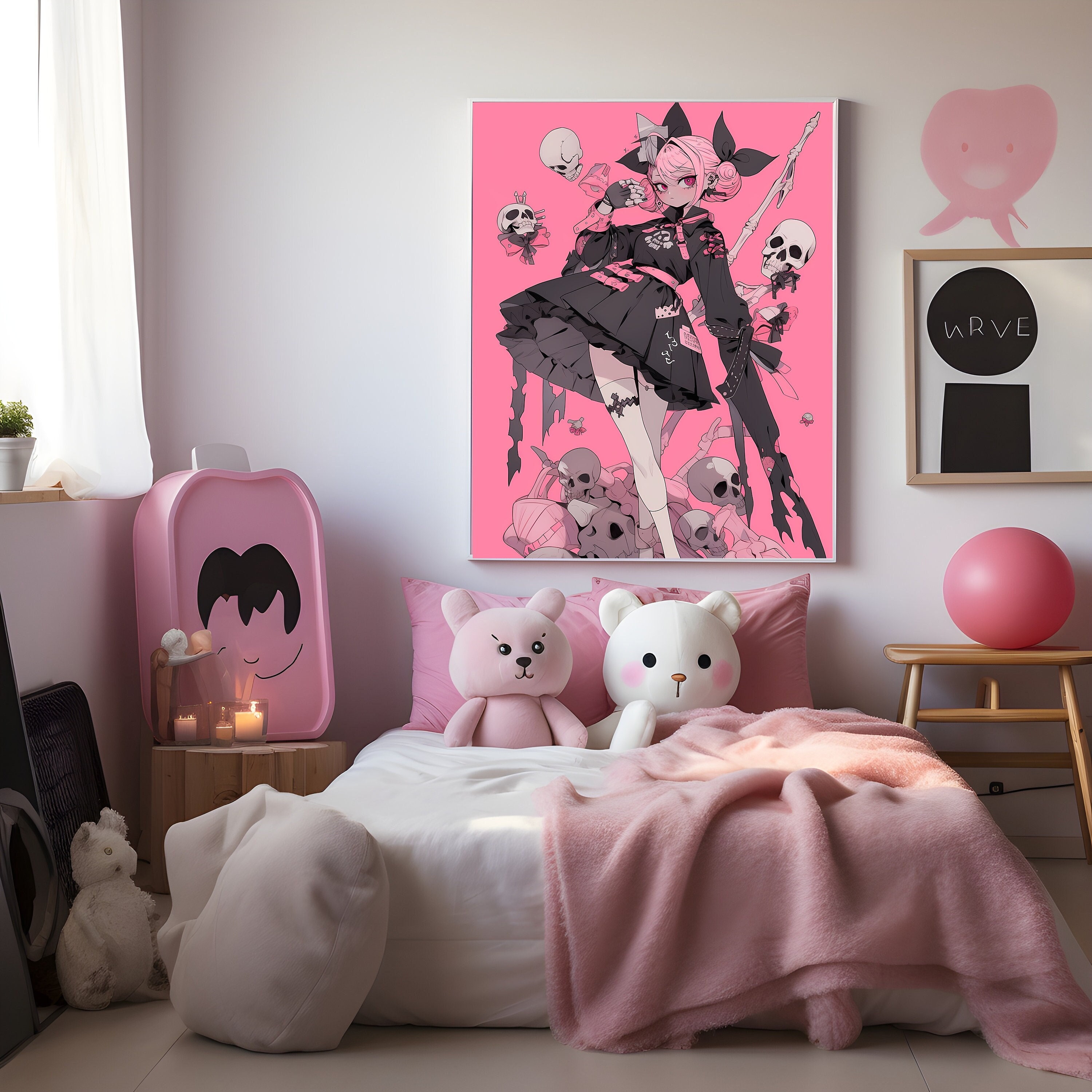 Halloween Emo Anime Girl Poster 3, Manga Illustration Comic Book ...