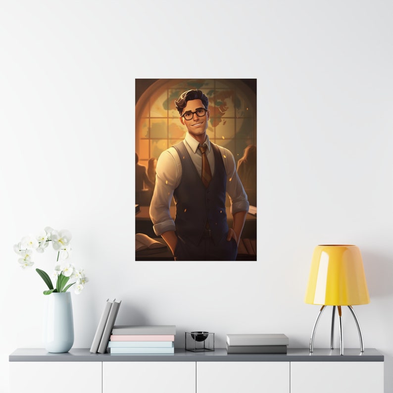 Back to School Poster Handsome Teacher 2, First Day of School Gift for ...