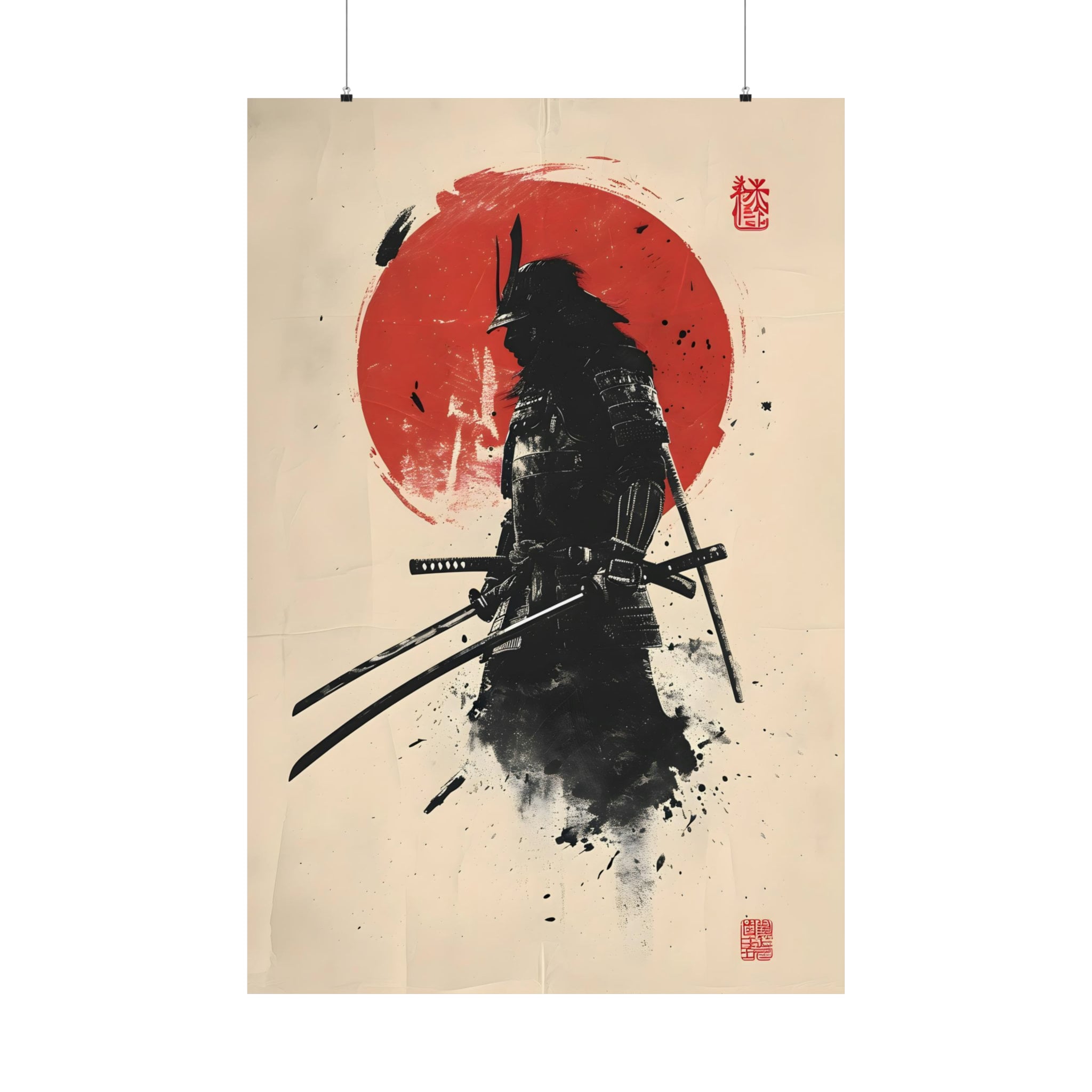 Japanese Samurai Poster 4, Japandi Wall Art Japan Artwork Ninja Warrior ...