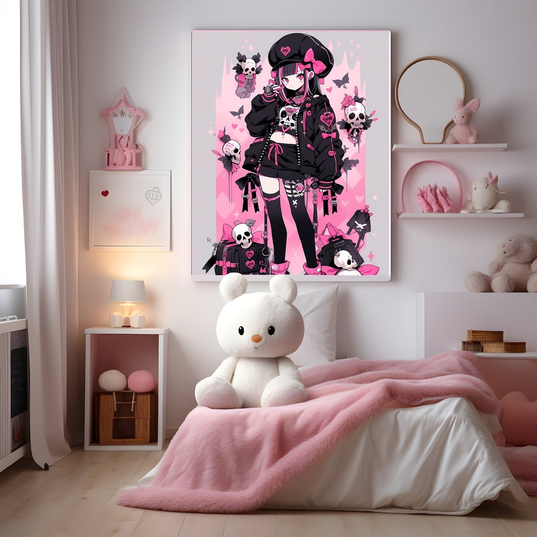 Halloween Emo Anime Girl Poster 5, Goth Teenager in Halloween Costume ...