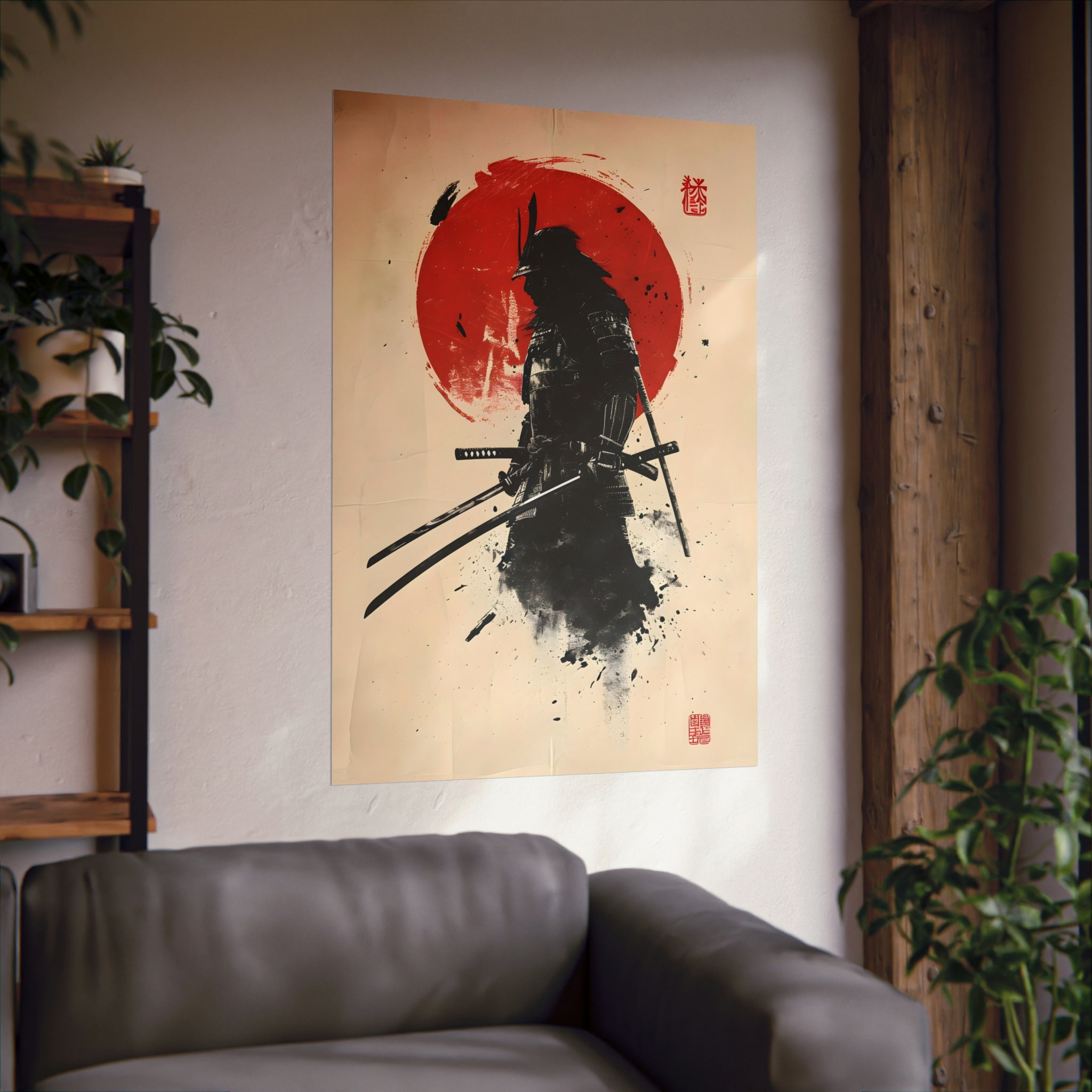 Japanese Samurai Poster 4, Japandi Wall Art Japan Artwork Ninja Warrior ...