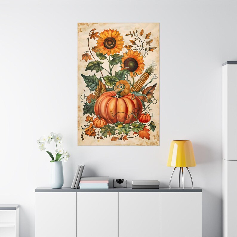 Harvest Cottagecore Poster 3, Pumpkin Retro Decor Thanksgiving Wall Art ...
