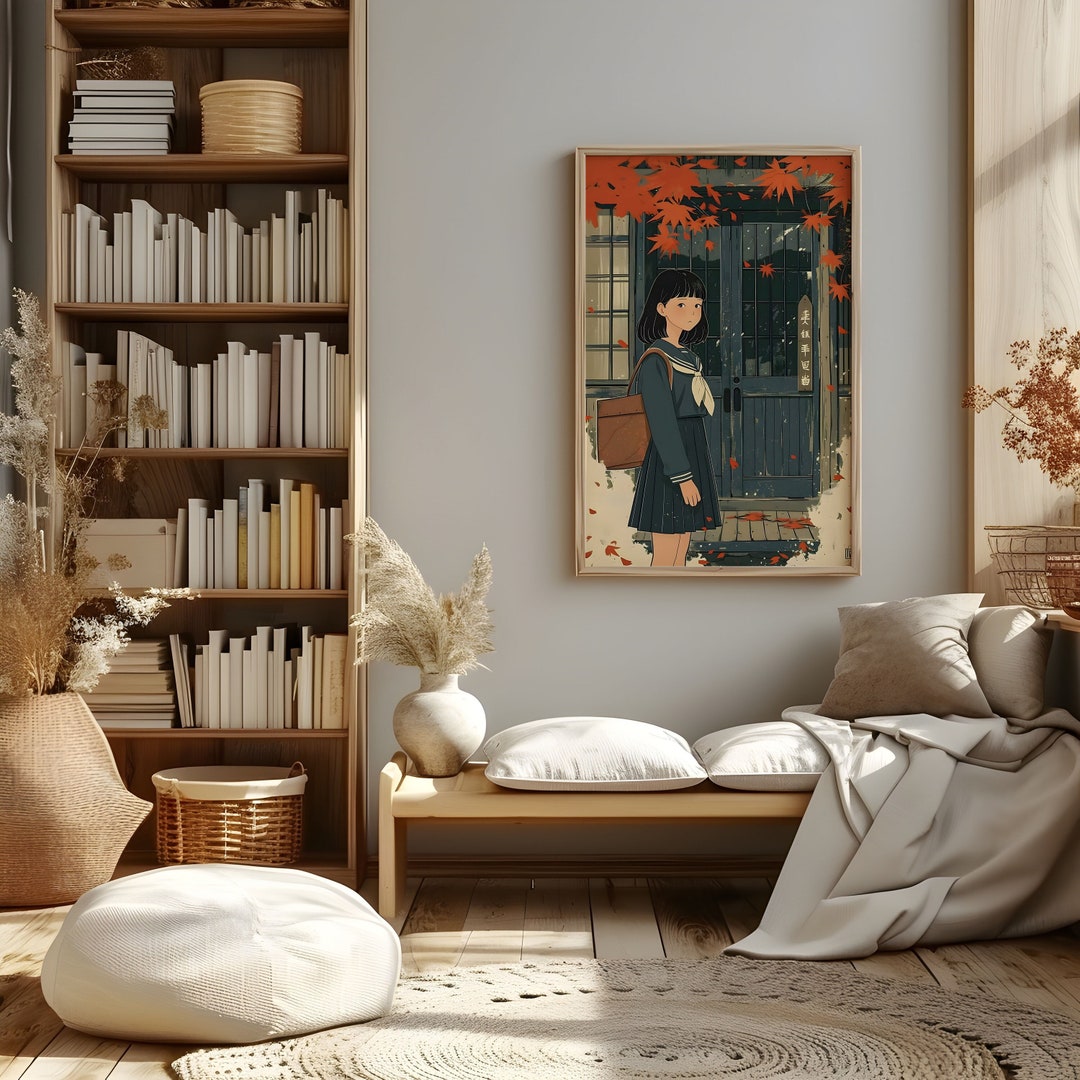 Japanese Schoolgirl Poster 2, Japandi Wall Art School Uniform Girl ...