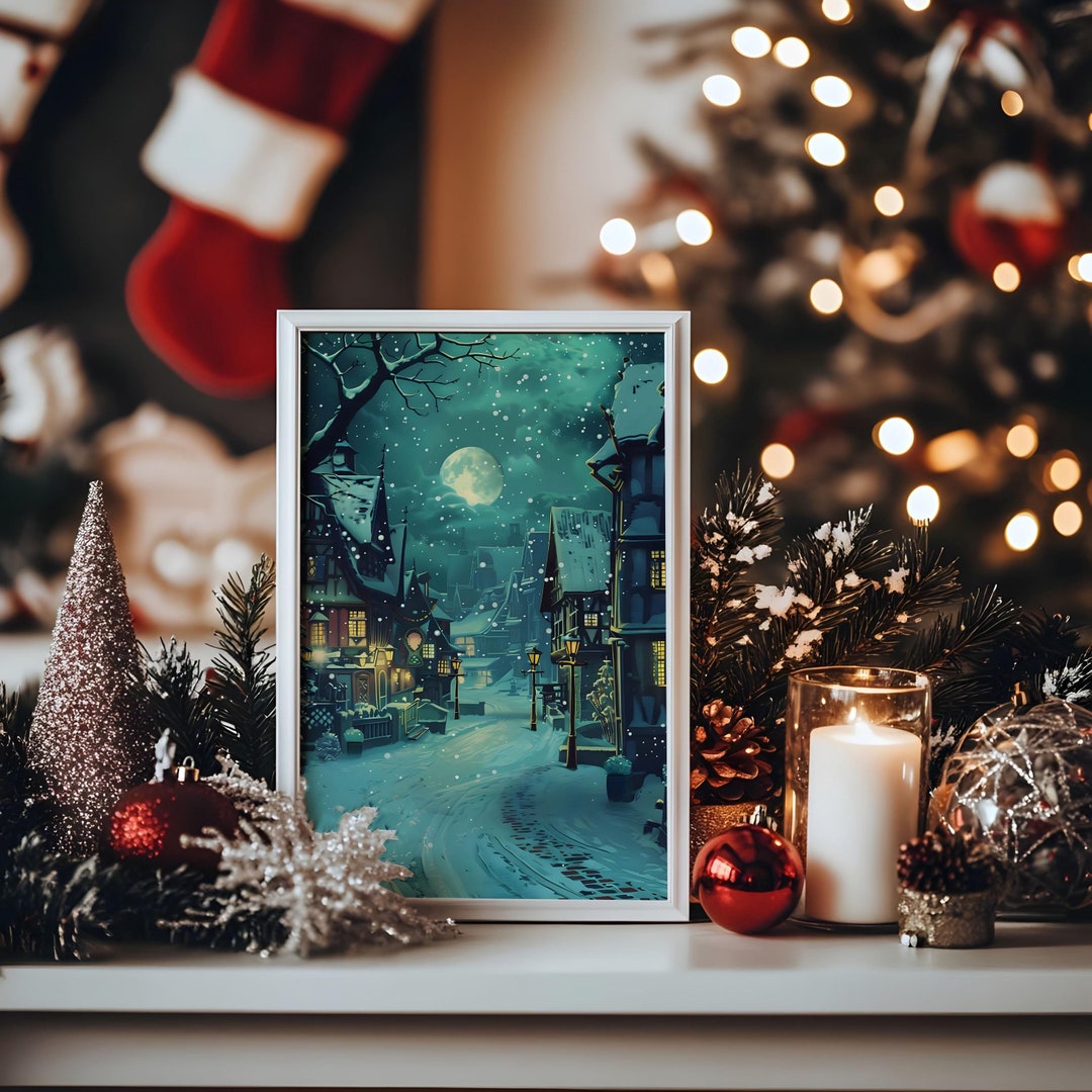 Winter Wonderland Poster 1, Whimsical Village Background Snowy Town ...