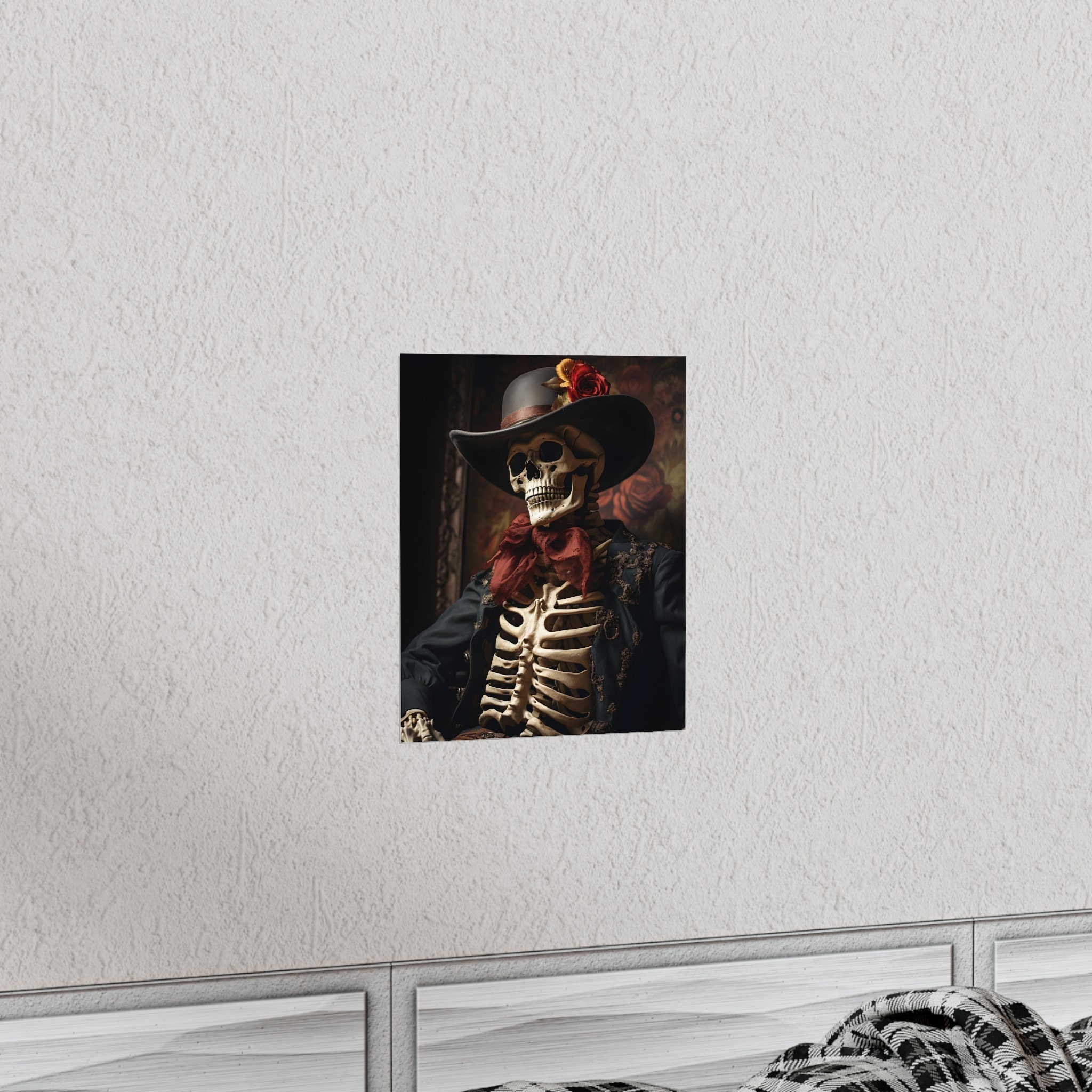 Halloween Western Skeleton Poster 3, Cowboy Skeleton Wall Art Wild West ...