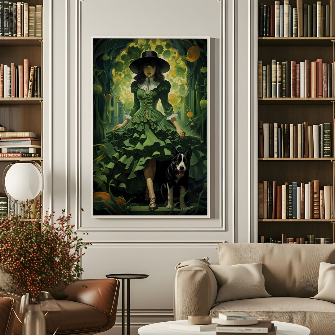 Cute Girl Leprechaun Poster 2, Woman and Dog Wall Art Animal Lover Gift ...