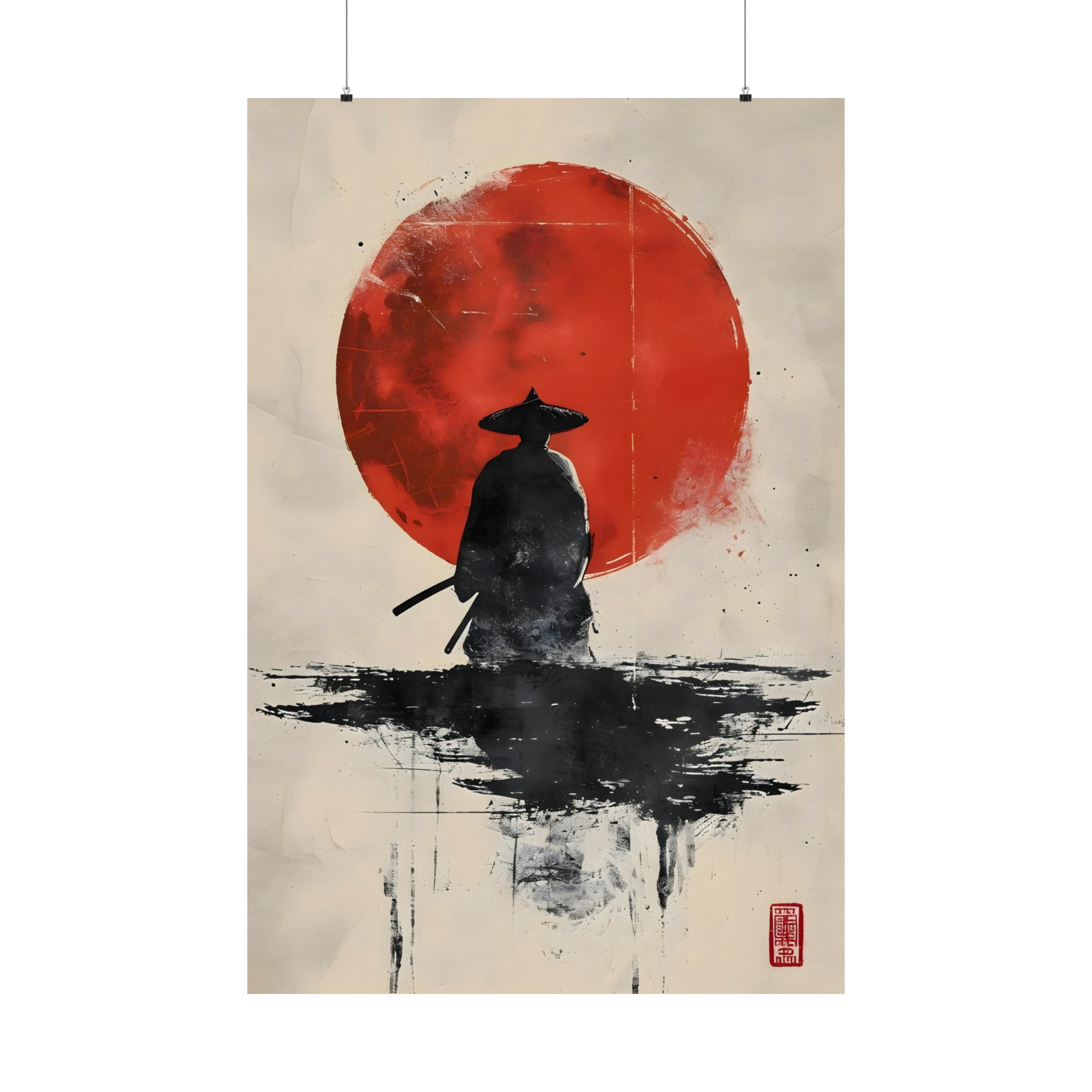Japanese Shogun Poster 1, Japandi Wall Art Japan Samurai Art Schematic ...