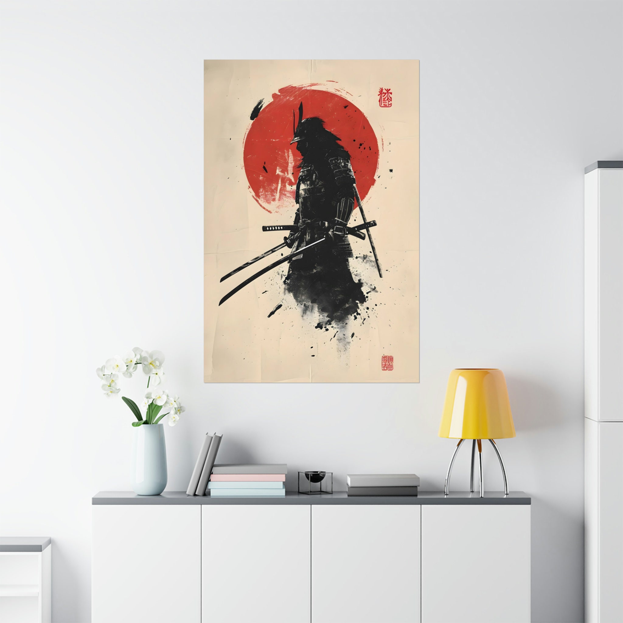Japanese Samurai Poster 4, Japandi Wall Art Japan Artwork Ninja Warrior ...