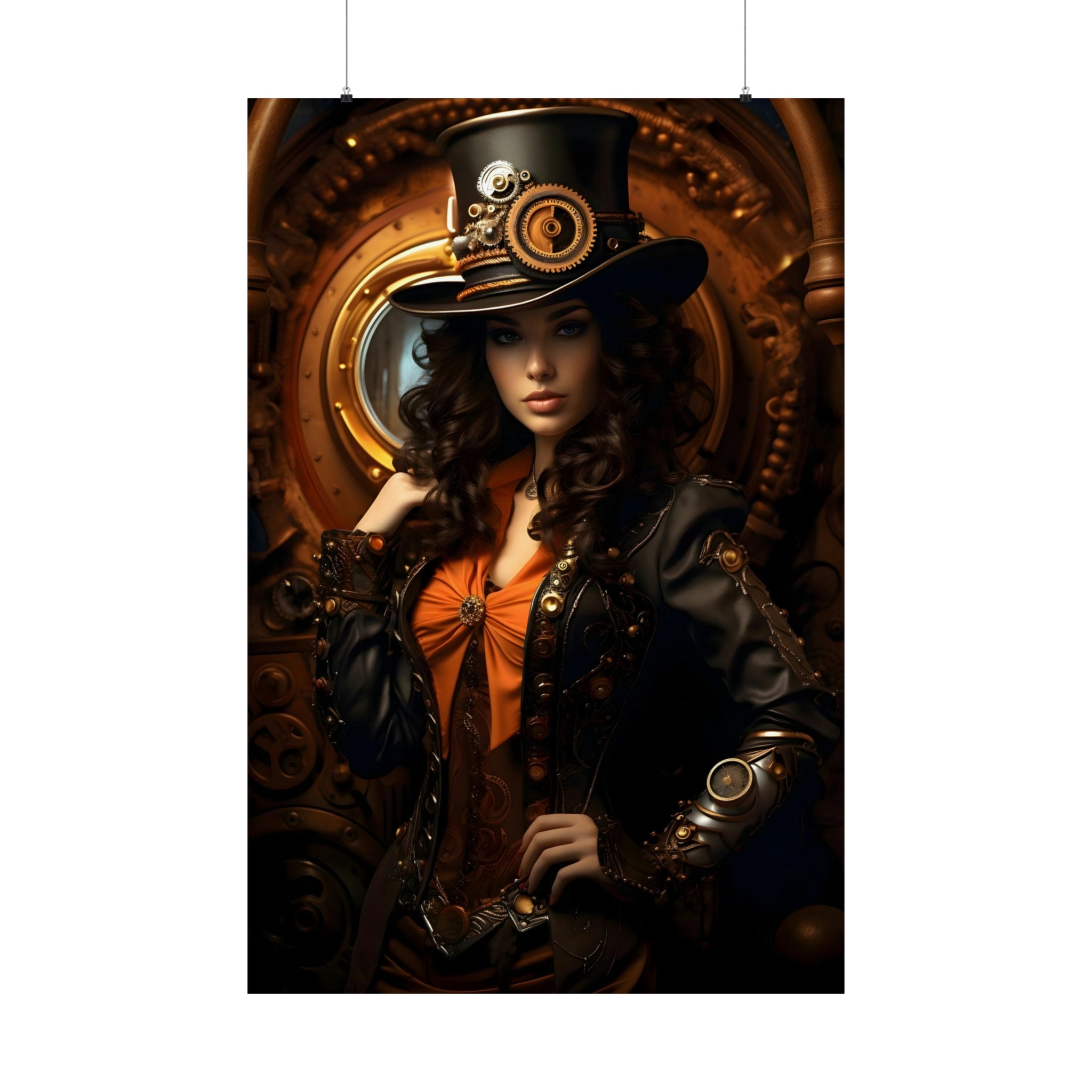Steampunk Western Cowgirl Poster, Technical Jacket Mechanic Uniform ...