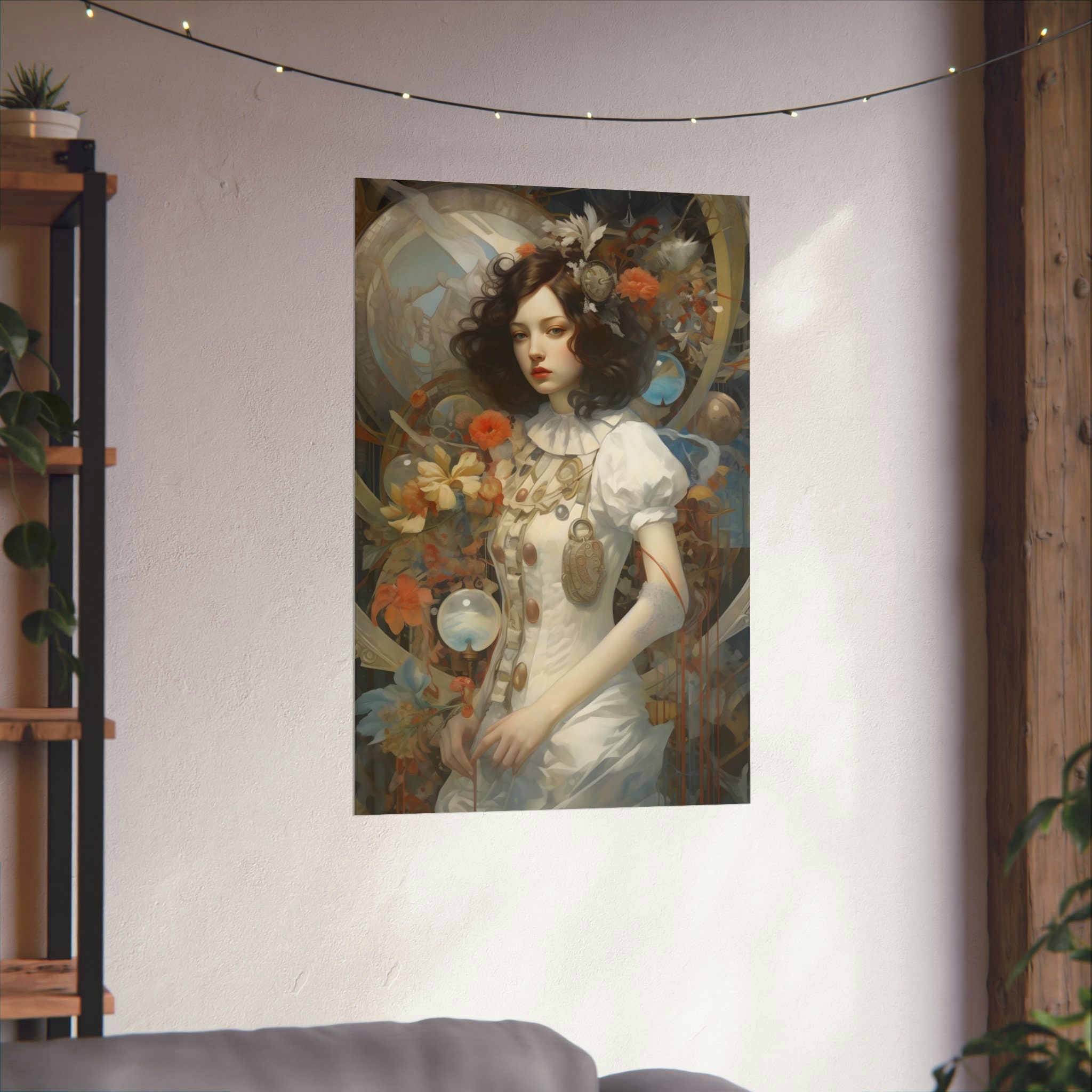 Magical Fantasy Girl Poster, Mysterious Steampunk Wall Art for Living ...