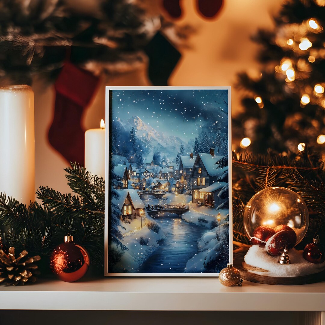 Winter Wonderland Poster 3, Snowy Village Background Cozy Festive ...