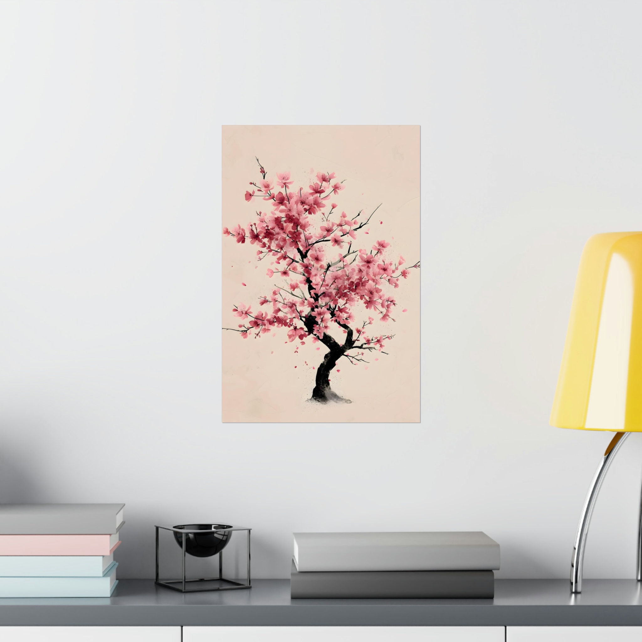 Cherry Blossom Tree Poster 2, Japandi Wall Art Pink Sakura Flowers ...