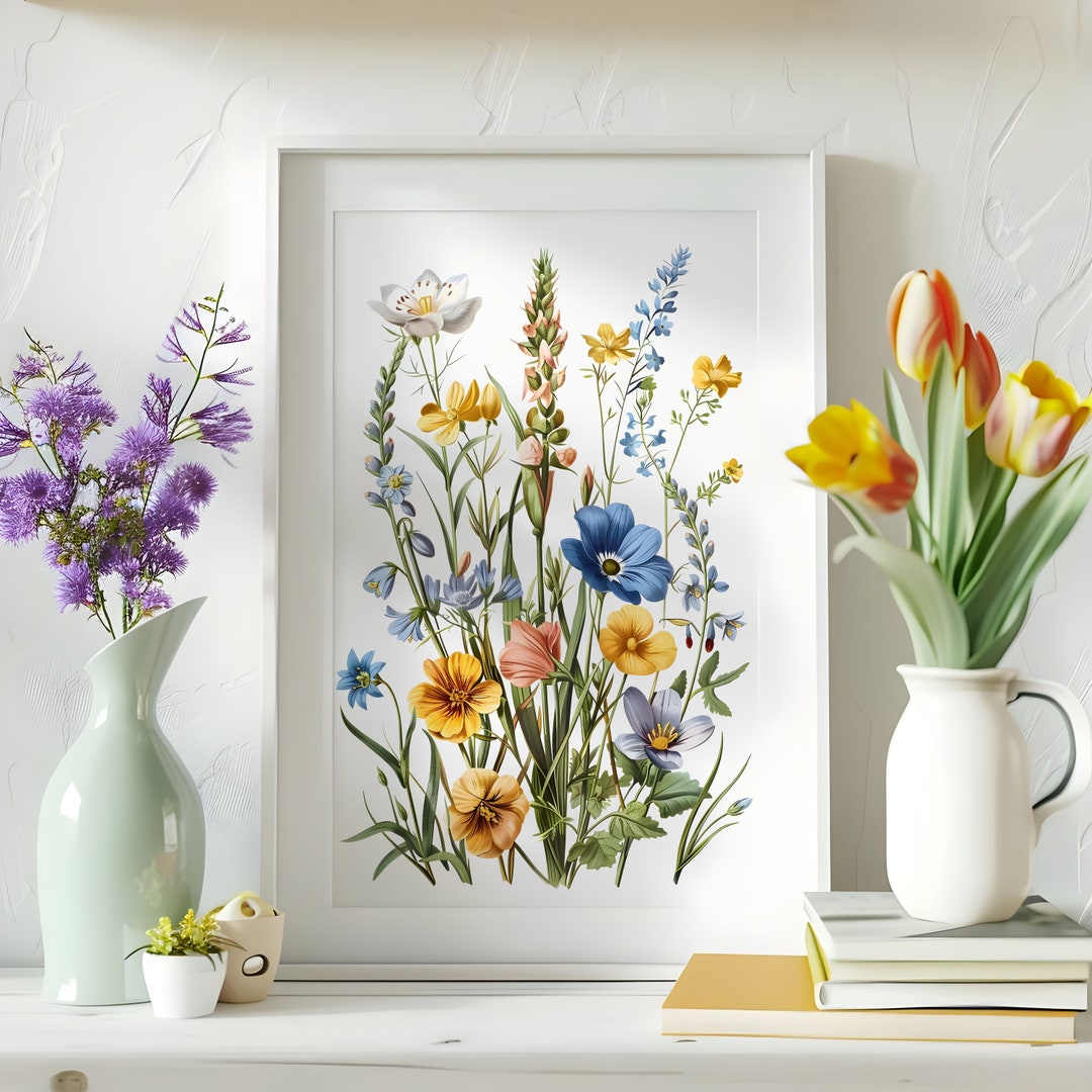 Vintage Flower Bouquet Poster 2, Coquette Room Decor Retro Spring ...