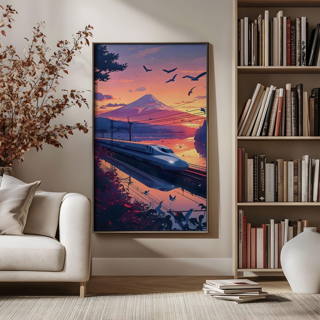 Sublime Shinkansen Poster, Japanese Bullet Train Home Decor Japandi ...