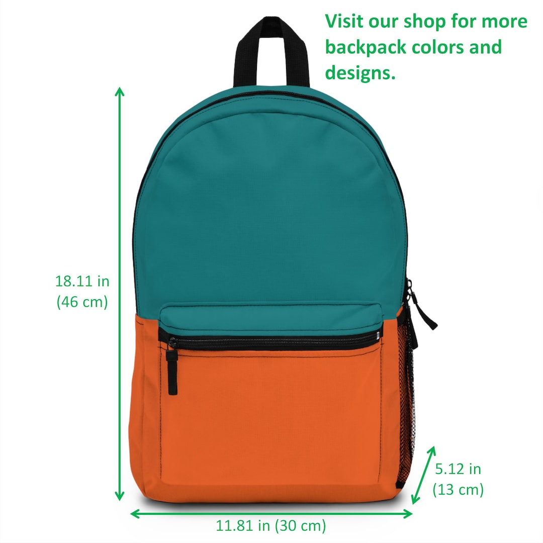 Blue Orange Backpack School Backpack Waterproof Backpack - Etsy