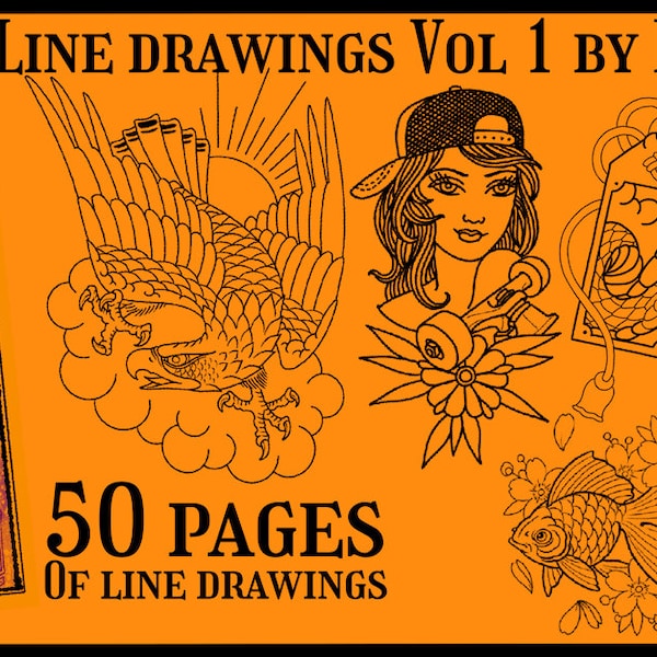 Tattoo Line Art Flash Book - Etsy