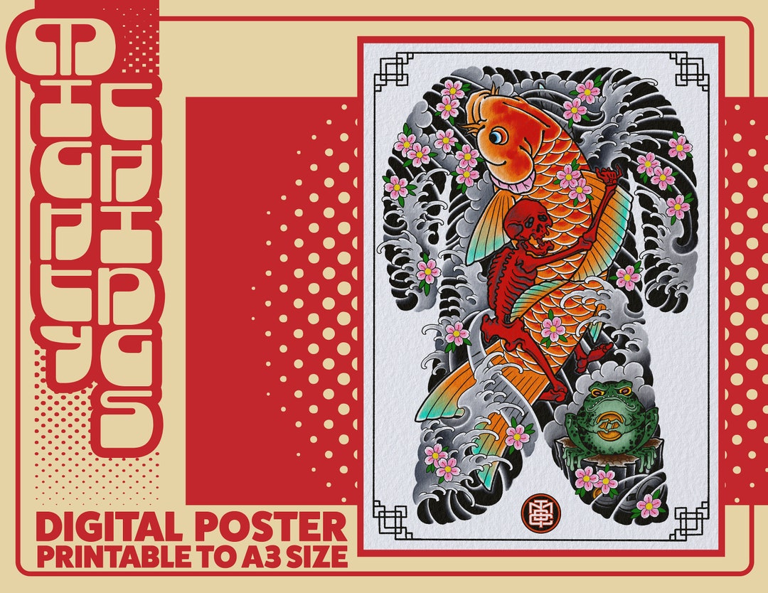 Japanese Tattoo Digital Poster | Tattoo Art | Tattoo Bodysuit | Digital ...