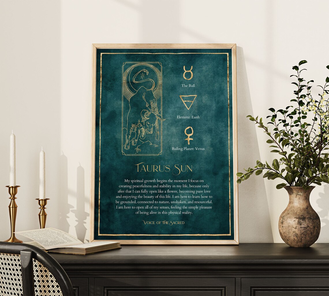 TAURUS SUN Digital Print Taurus Astrology Print Taurus - Etsy