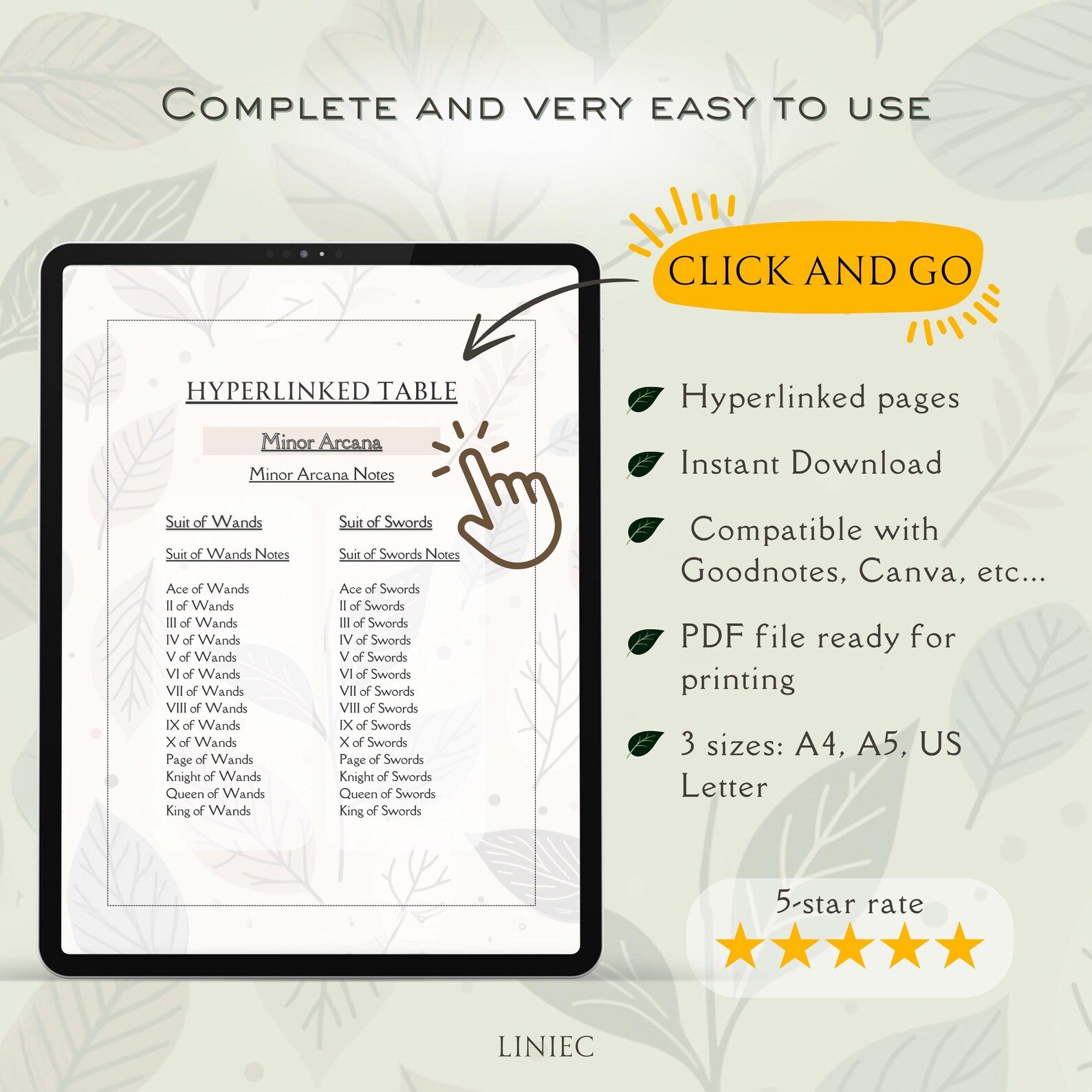 Raider Waite Tarot Digital Workbook Journal Tarot Cheat Sheets for ...