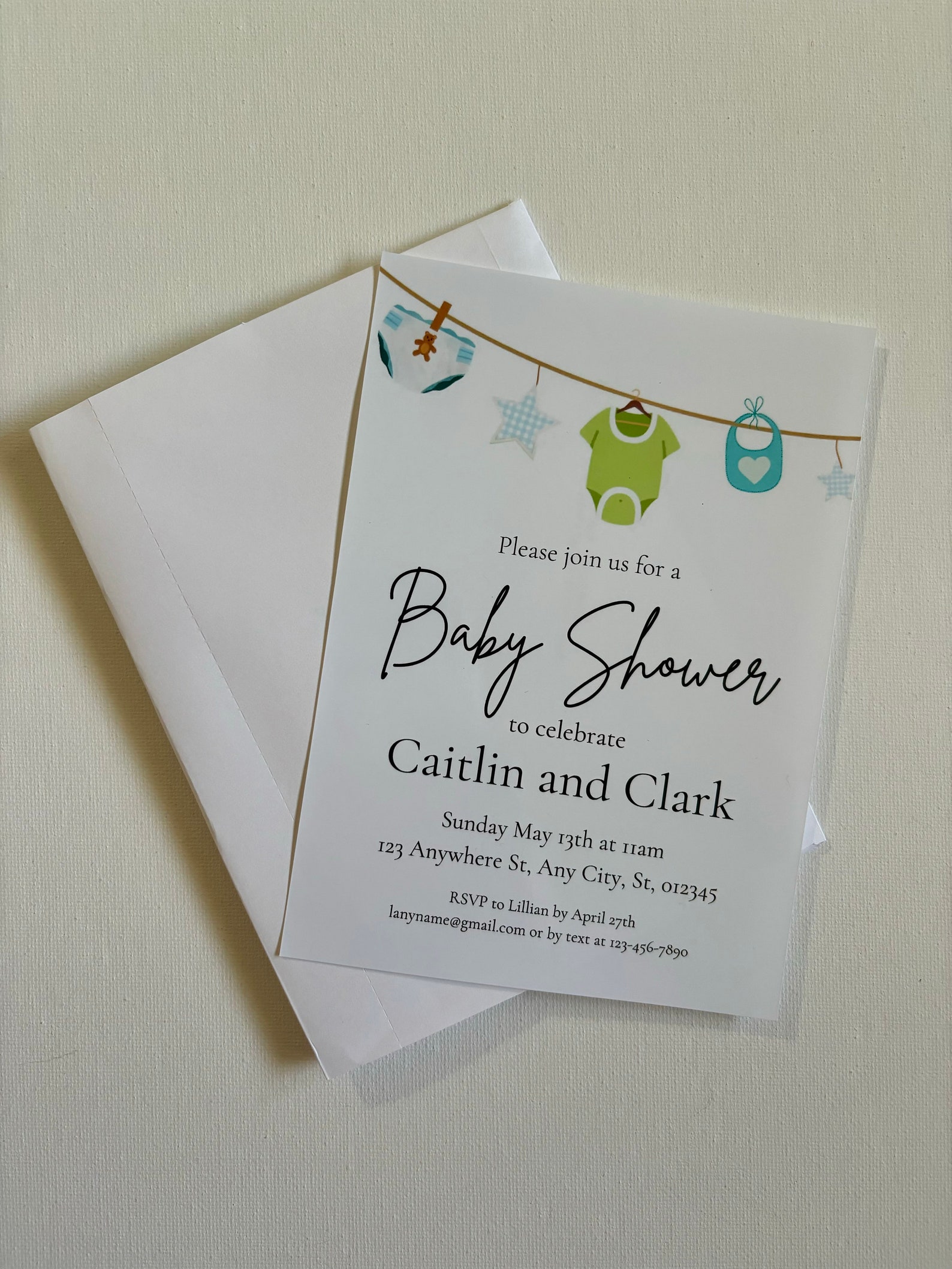 Editable Clothes Line Baby Shower Invitation Template, Digital Download ...