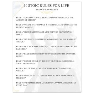 10 Stoic Rules - Marcus Aurelius Poster Marcus Aurelius Stoic Compass ...