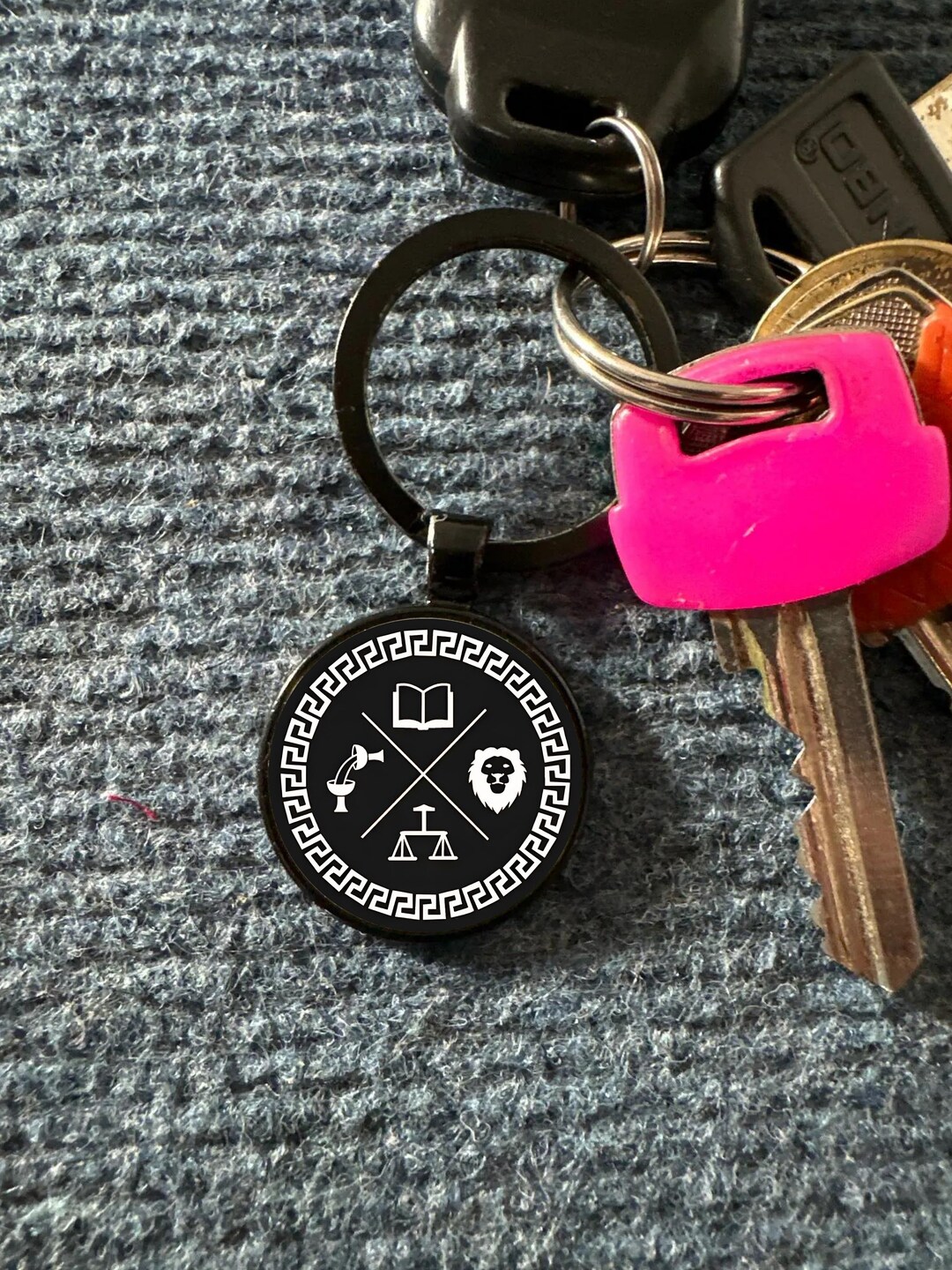 Four Stoic Virtues Keychain: Memento Mori Necklace - Stainless Steel ...