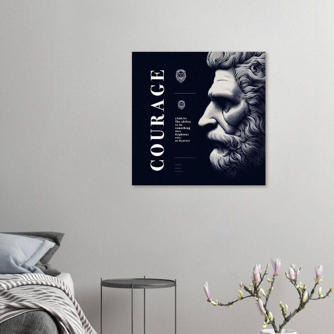 Marcus Aurelius Stoic Compass Four Pillars Poster The Cardinal Virtues Print Poster Stoic