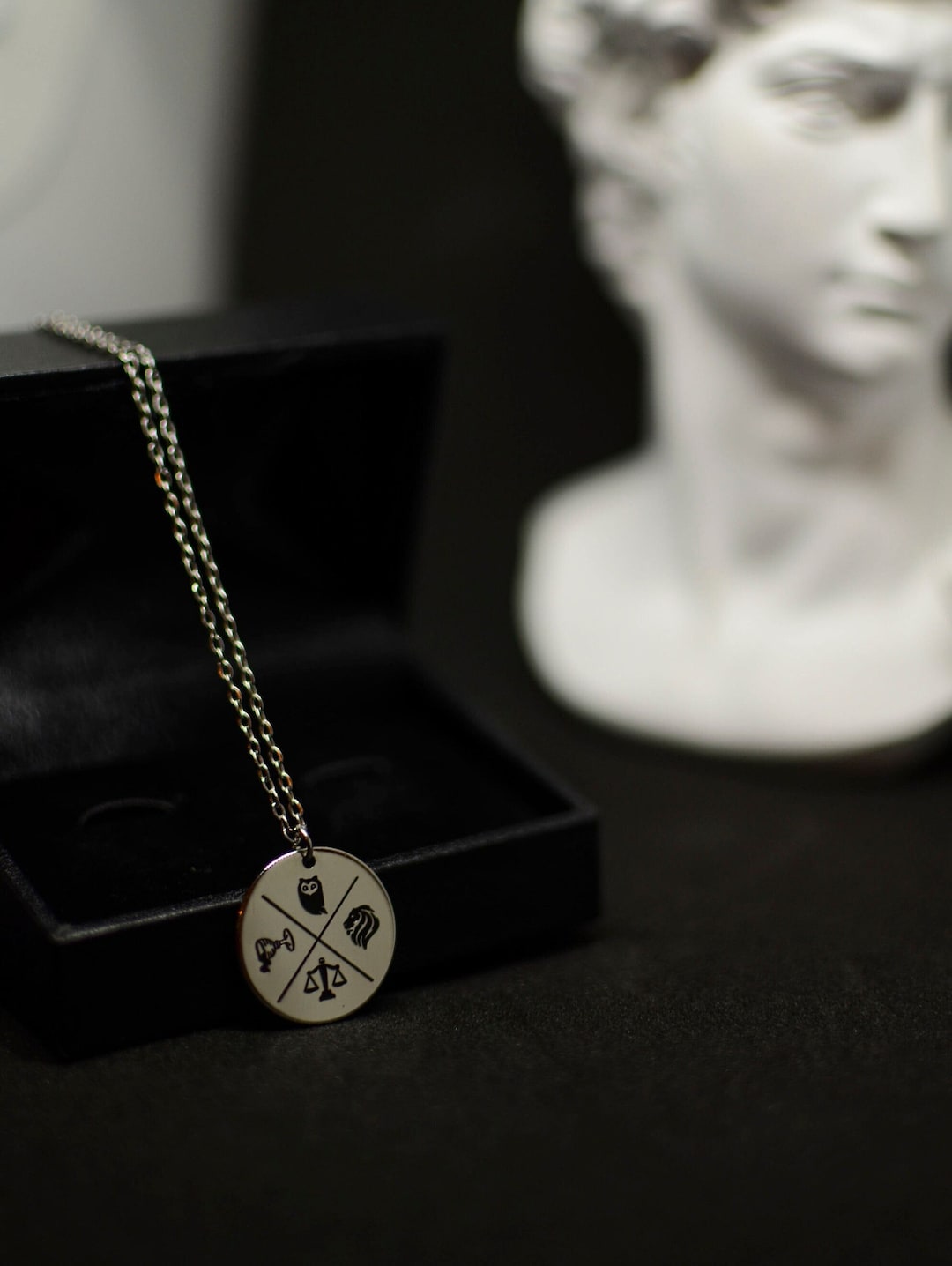 Four Stoic Virtues: Engraved Necklace With the 4 Stoic Virtues ...