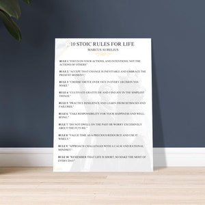 10 Stoic Rules - Marcus Aurelius Poster Marcus Aurelius Stoic Compass ...