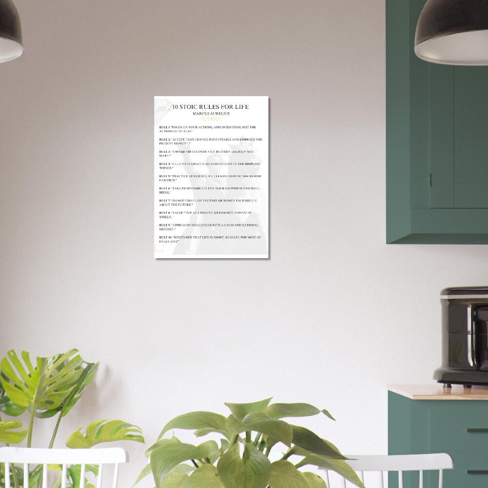 10 Stoic Rules - Marcus Aurelius Poster Marcus Aurelius Stoic Compass ...