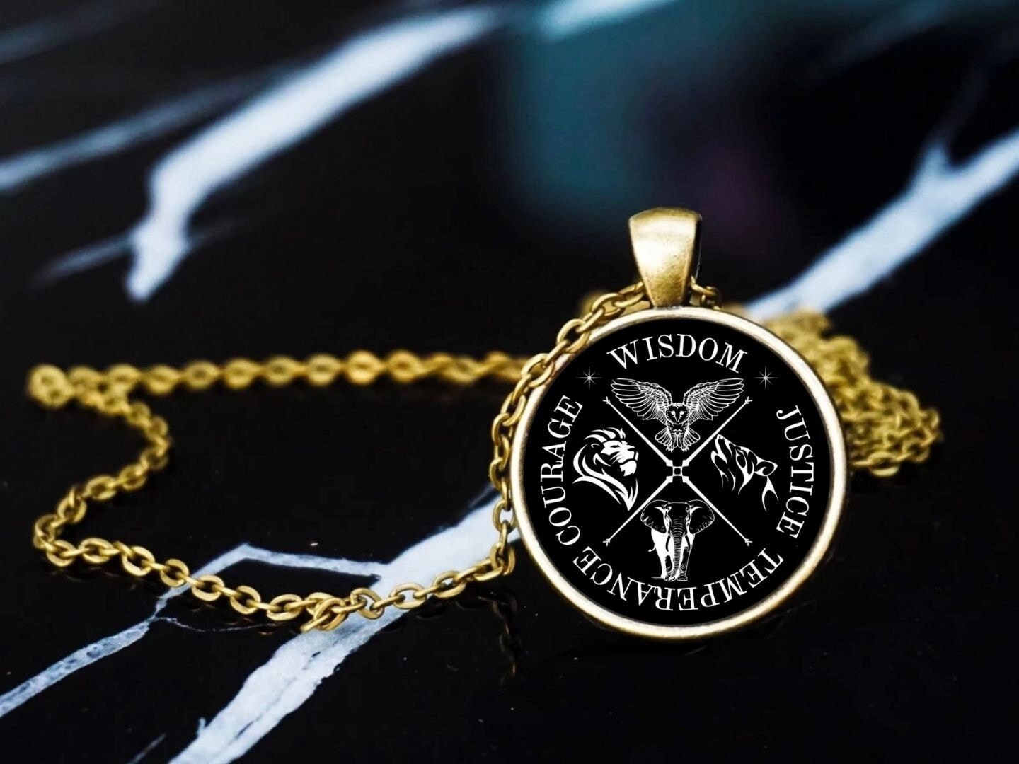 Four Stoic Virtues: Memento Mori Necklace Stainless Steel Inspiration ...