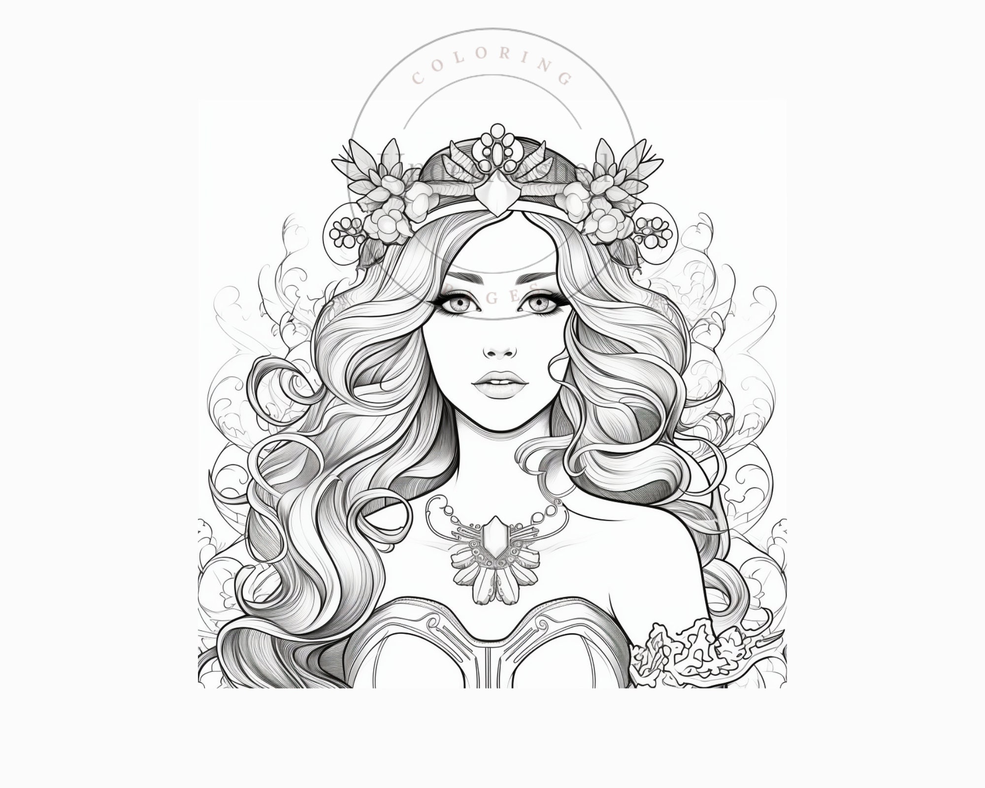 20 Woman Portrait Coloring Pages Digital Download Wall Art - Etsy