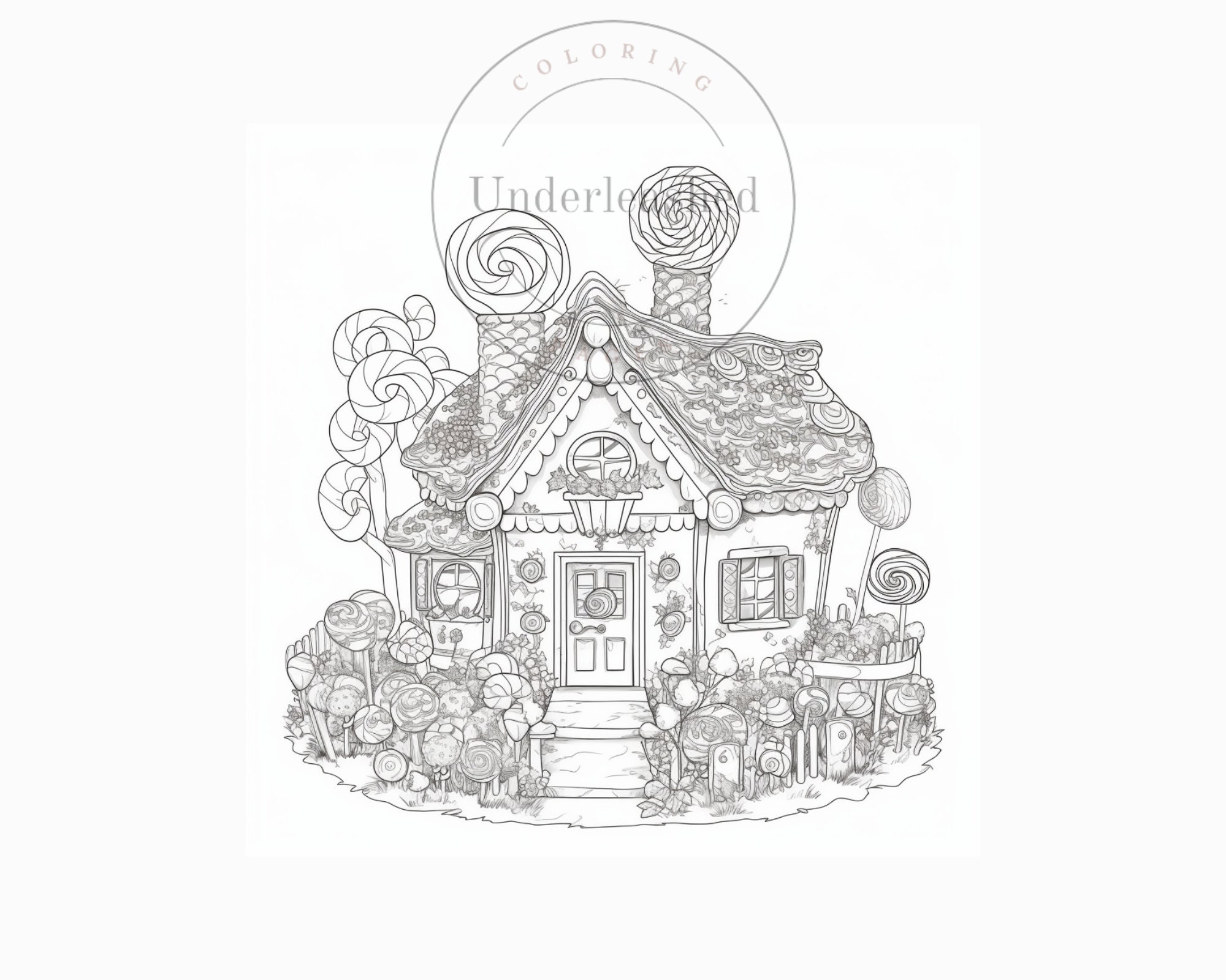 20 Candy House Coloring Pages Digital Download Wall Art - Etsy