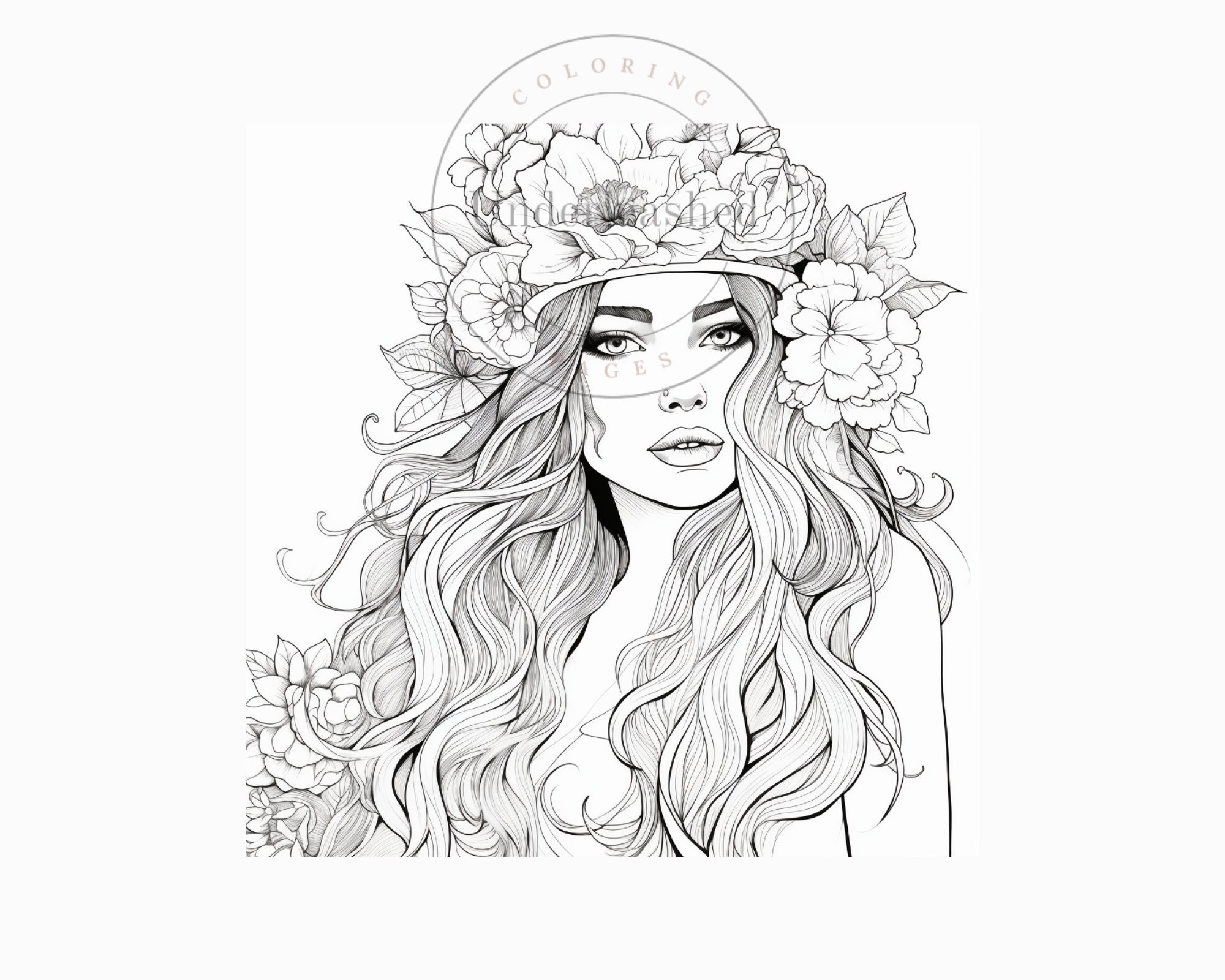 20 Woman Portrait Coloring Pages Digital Download Wall Art - Etsy
