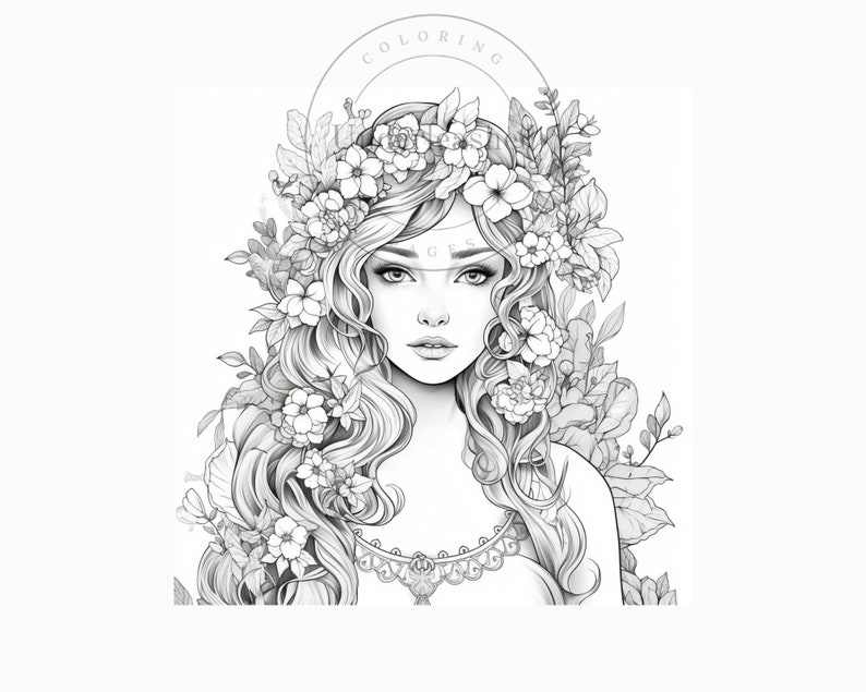 20 Woman Portrait Coloring Pages Digital Download Wall Art - Etsy