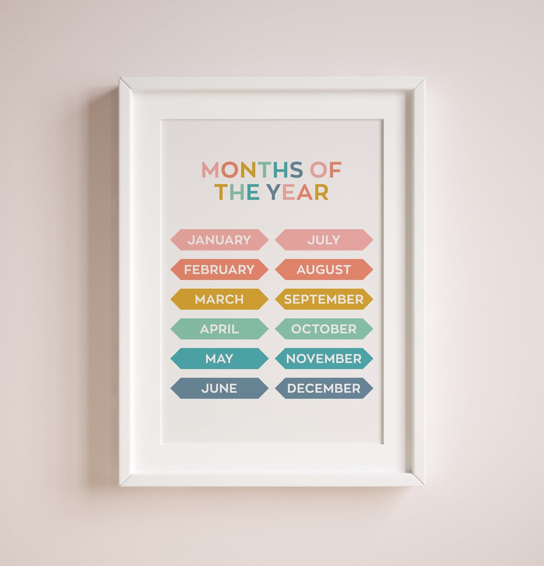 Rainbow Months of the Year Printable. DIGITAL DOWNLOAD. Kids Nursery ...