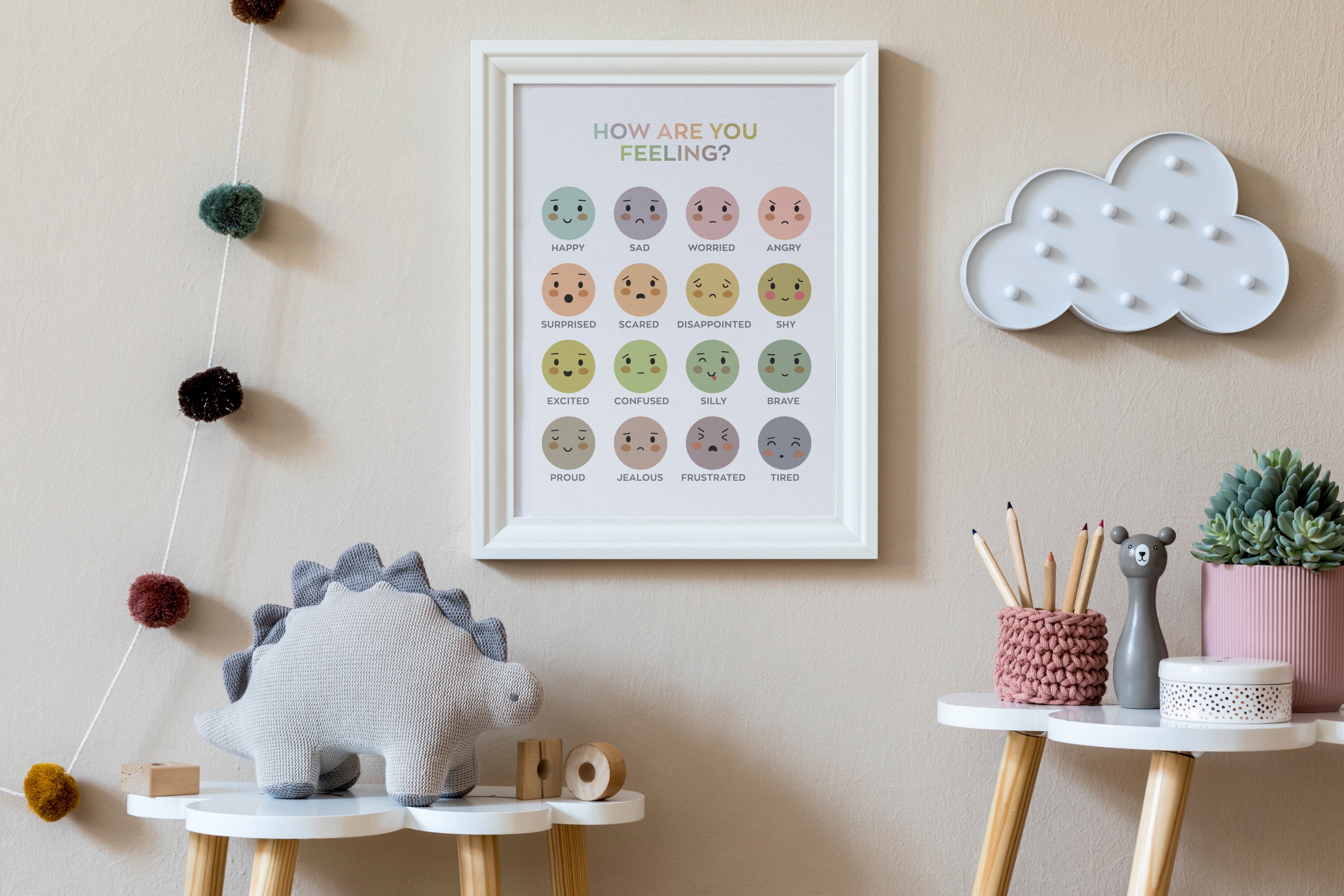 Pastel Feelings Printable, DIGITAL DOWNLOAD, Emotions Poster, Wall Art ...