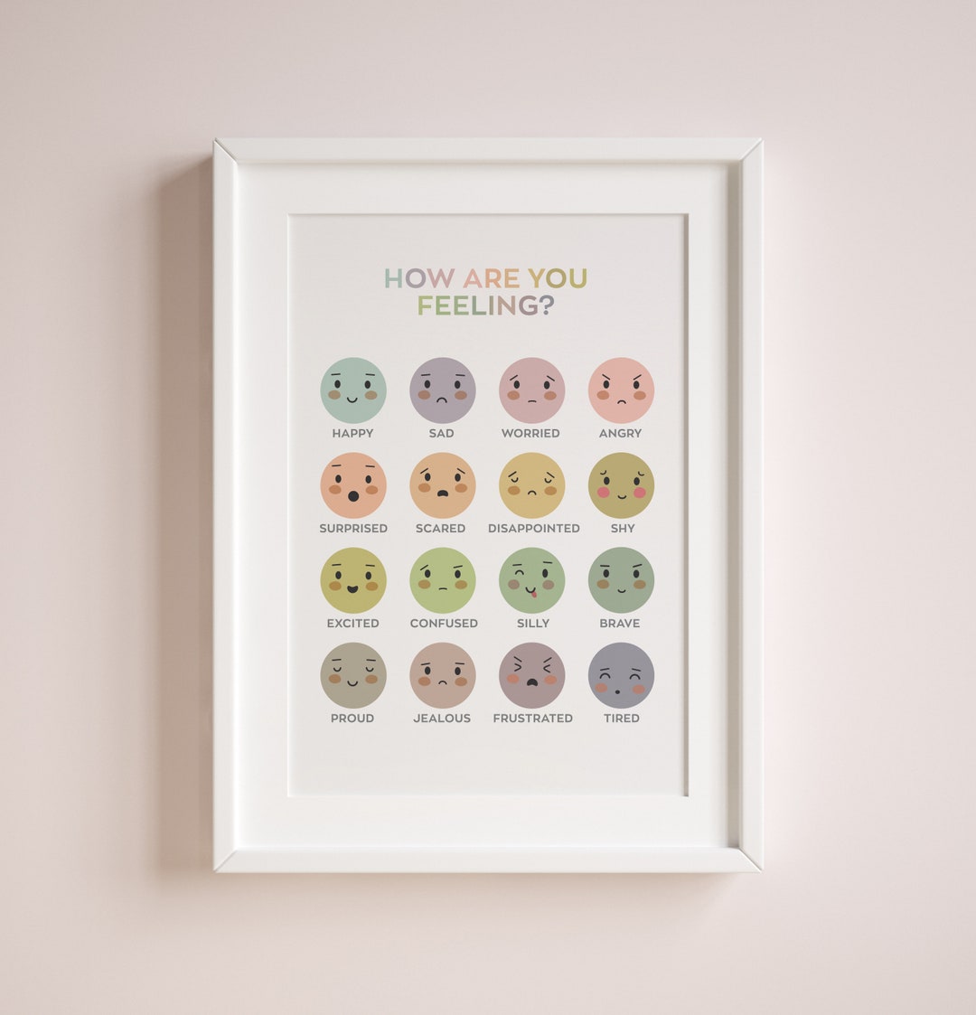 Pastel Feelings Printable, DIGITAL DOWNLOAD, Emotions Poster, Wall Art ...