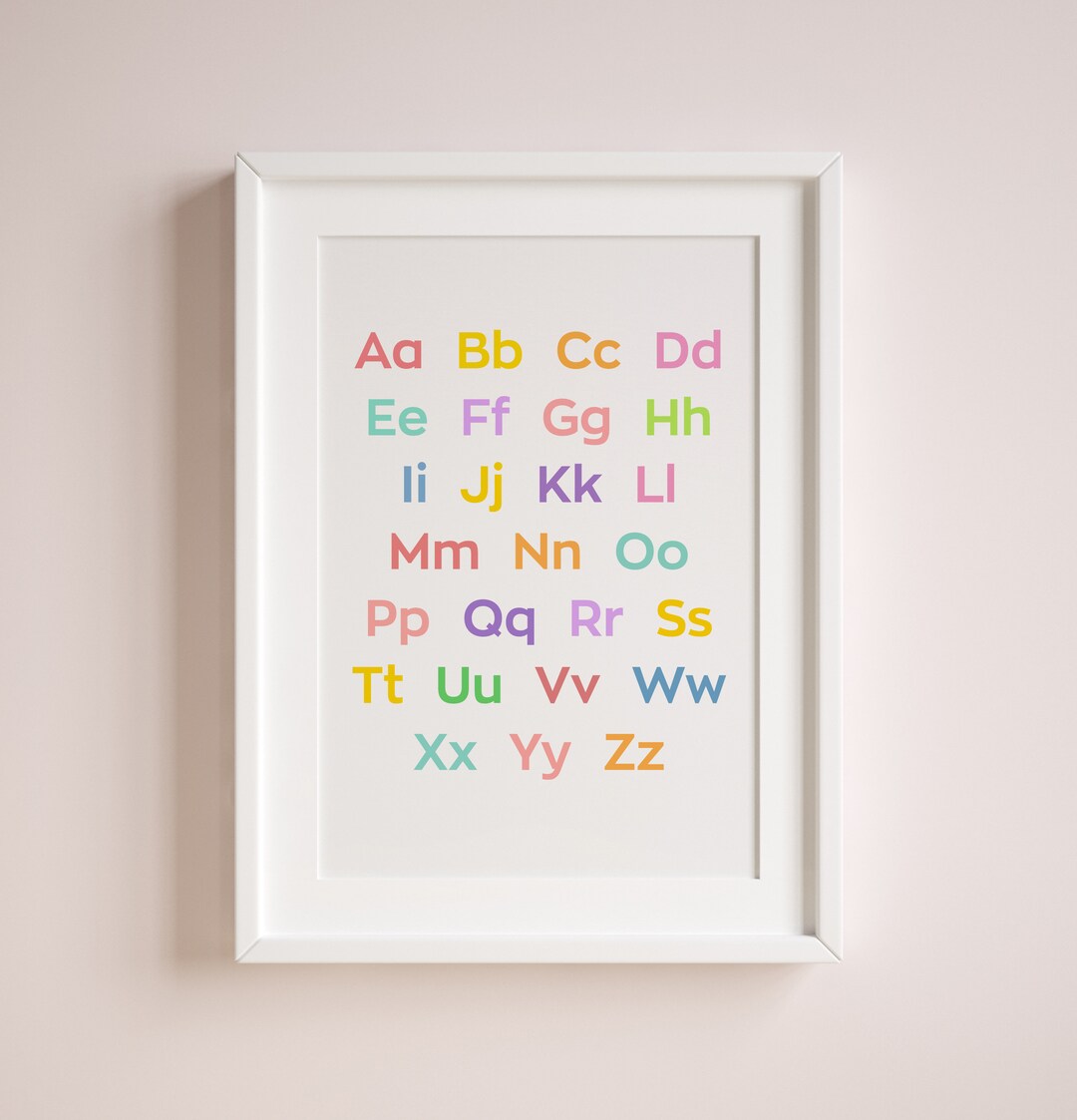 Rainbow Alphabet Printable. DIGITAL DOWNLOAD. Baby Nursery Poster. Home ...