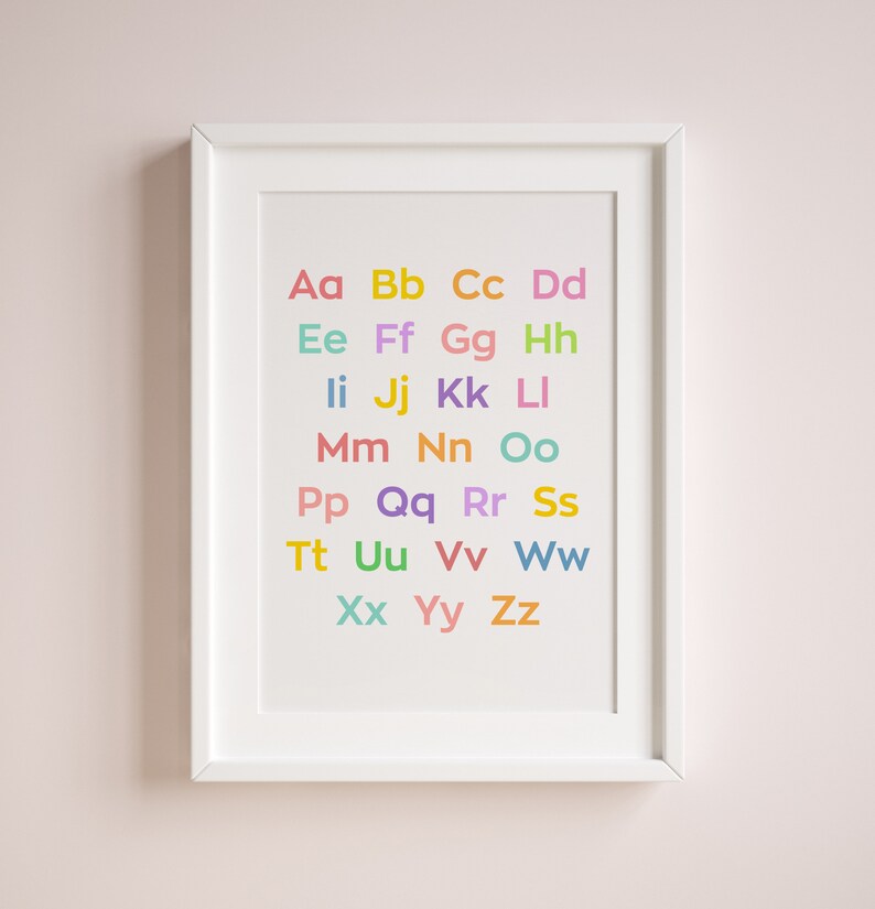 Rainbow Alphabet Printable. DIGITAL DOWNLOAD. Baby Nursery Poster. Home ...