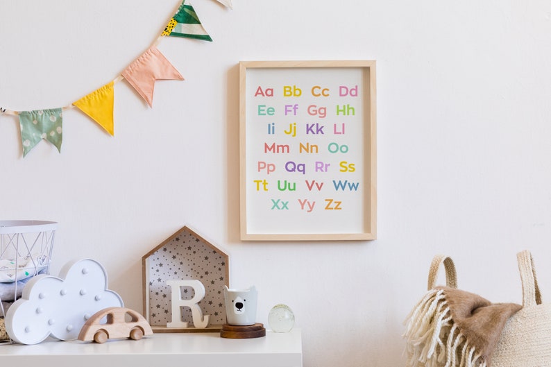 Rainbow Alphabet Printable. DIGITAL DOWNLOAD. Baby Nursery Poster. Home ...