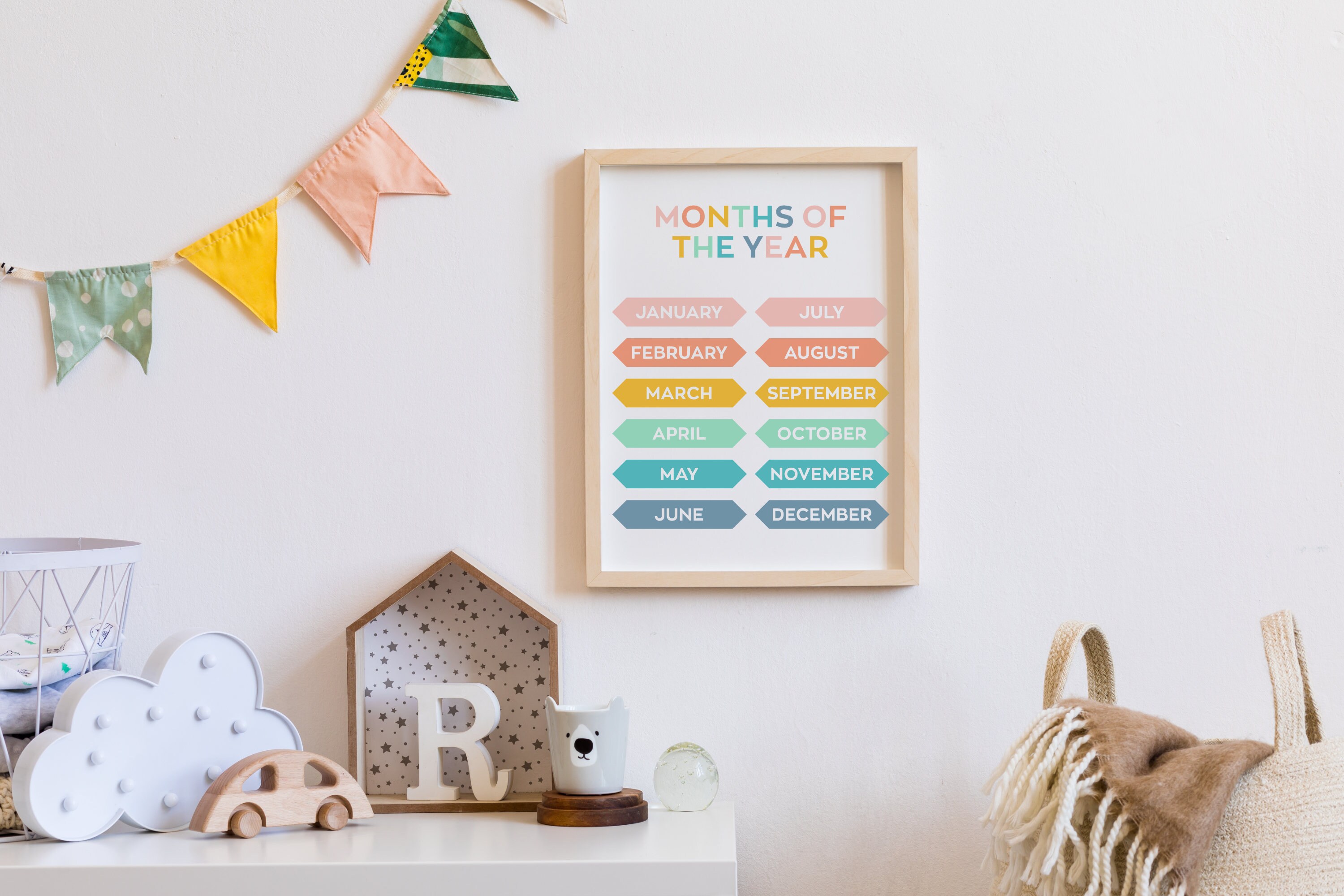 Rainbow Months of the Year Printable. DIGITAL DOWNLOAD. Kids Nursery ...