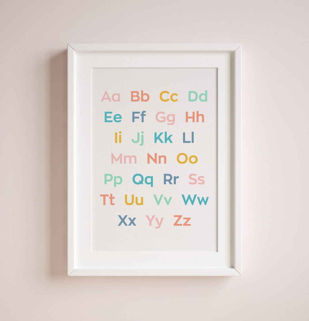Pastel Alphabet Printable. DIGITAL DOWNLOAD. Baby Nursery Poster. Home ...